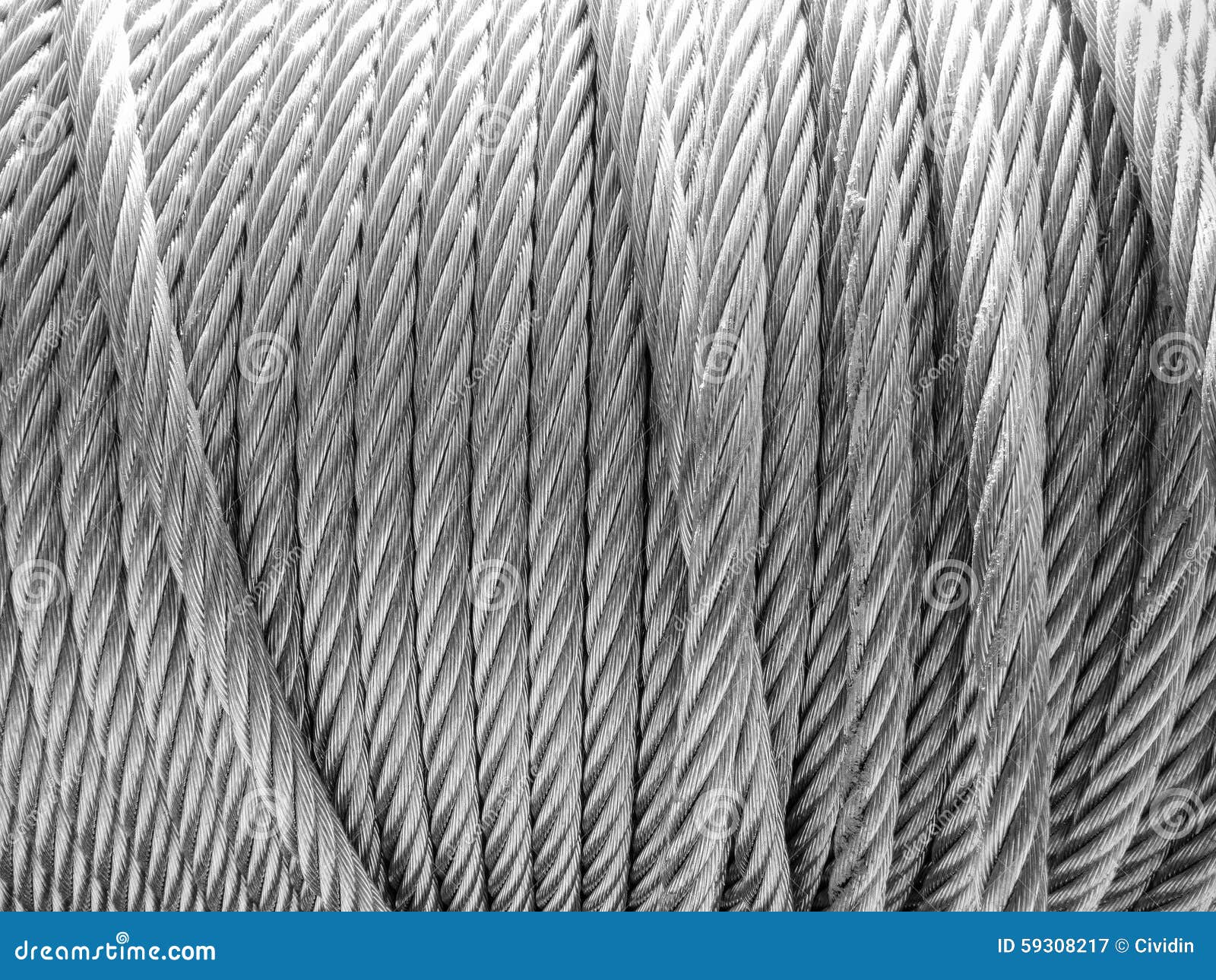 Resistant Steel Cable Rolled Up Stock Image - Image of monochrome, mono ...