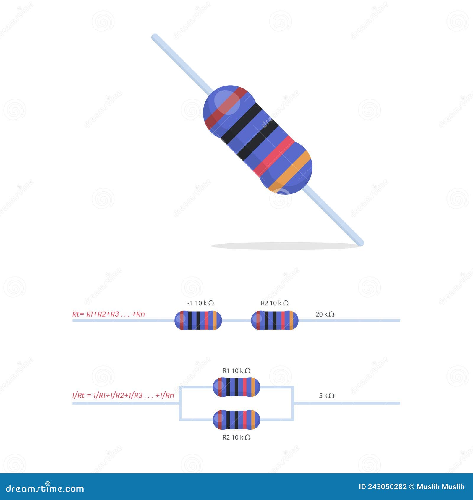 Resistor stock vector. Illustration of electrical, experiment - 243050282