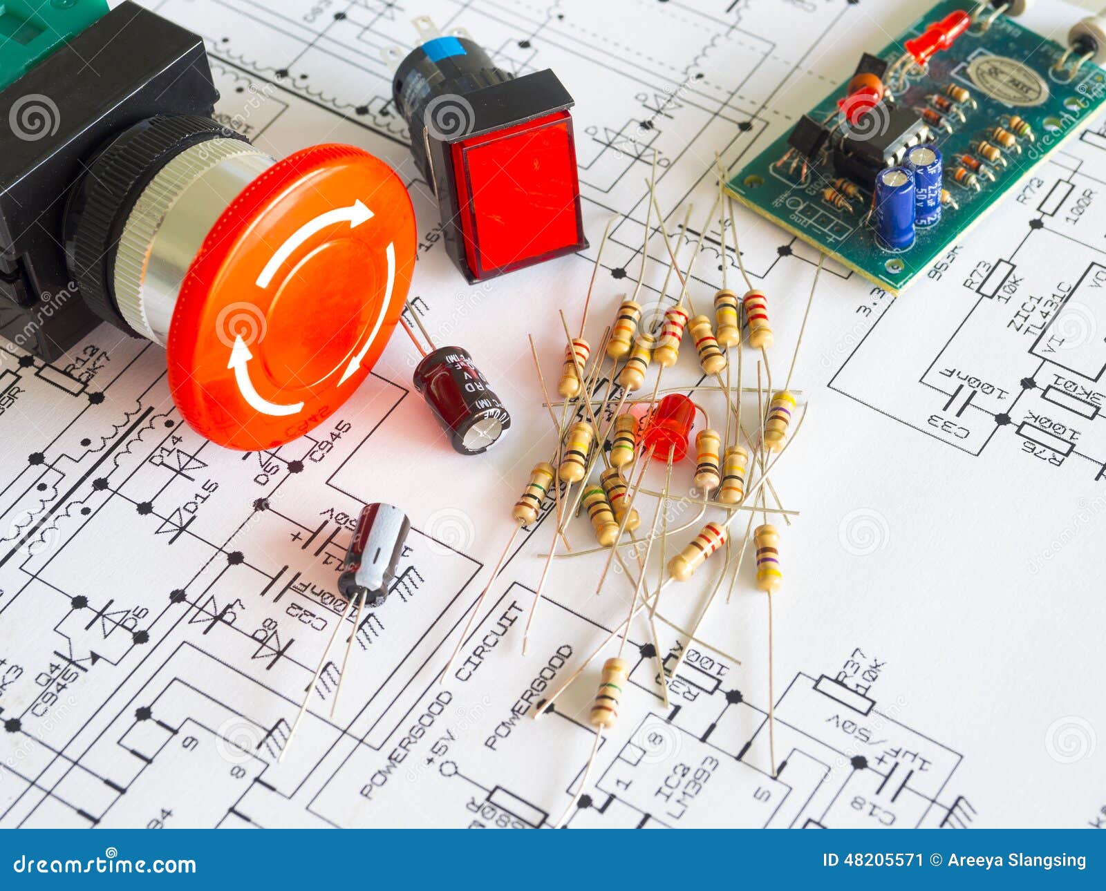 Resistor Component on Circuit Diagram Stock Image - Image of electrical ...