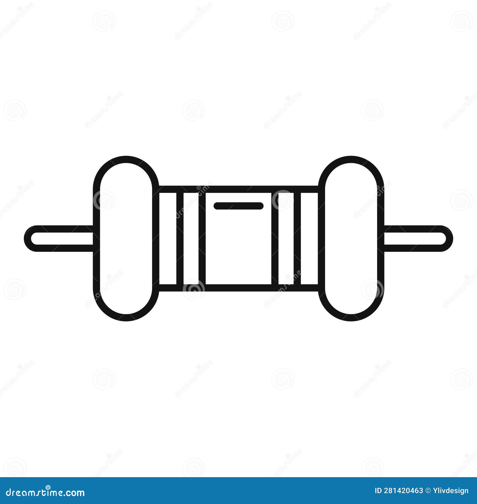 Resistor Component Icon Outline Vector. Electrical Circuit Stock Vector ...
