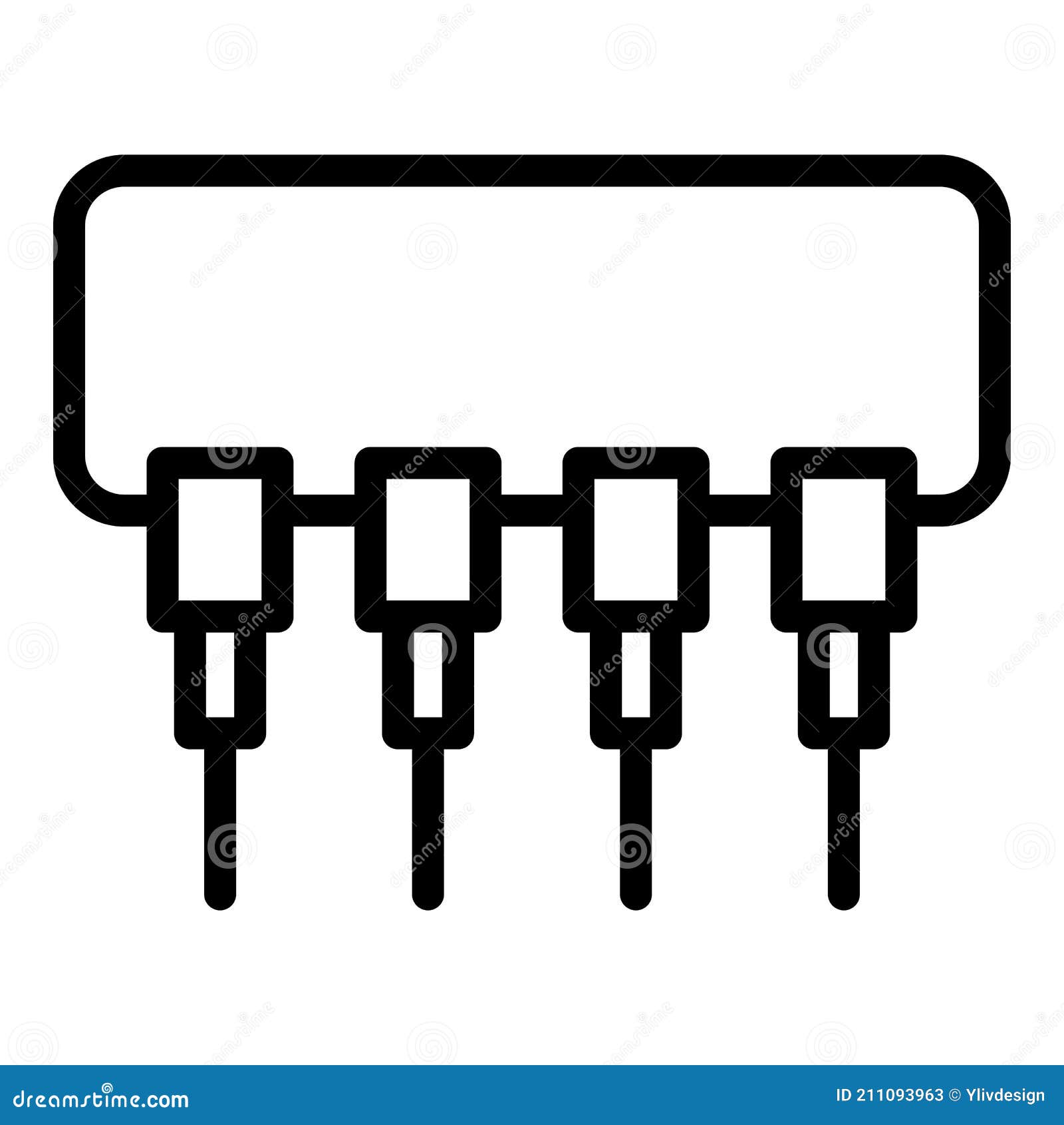Resistor Device Icon, Outline Style Stock Vector - Illustration of ...