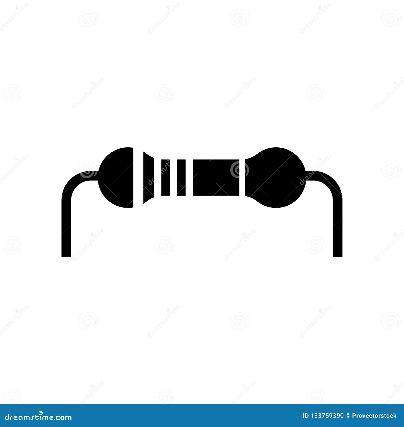 Resistor Icon Vector Sign and Symbol Isolated on White Background ...