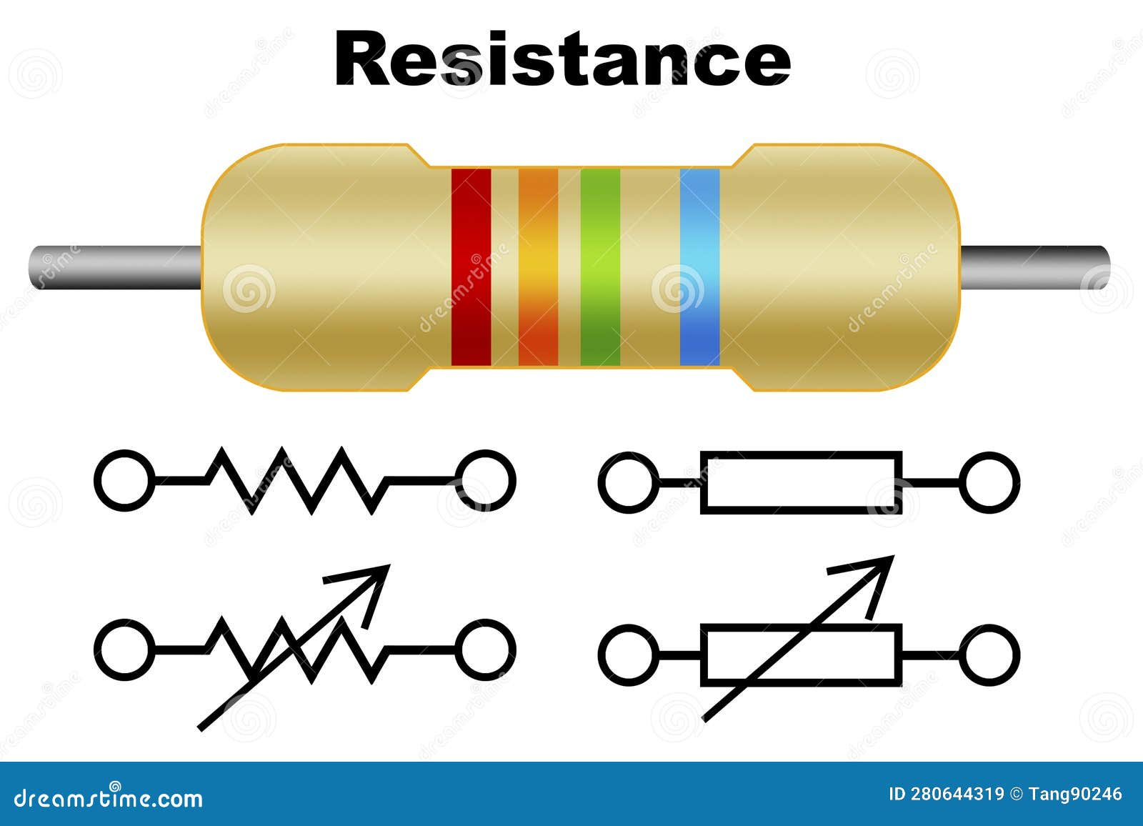 Resistor Isolated Electrical Part with Electronic Symbol Stock ...