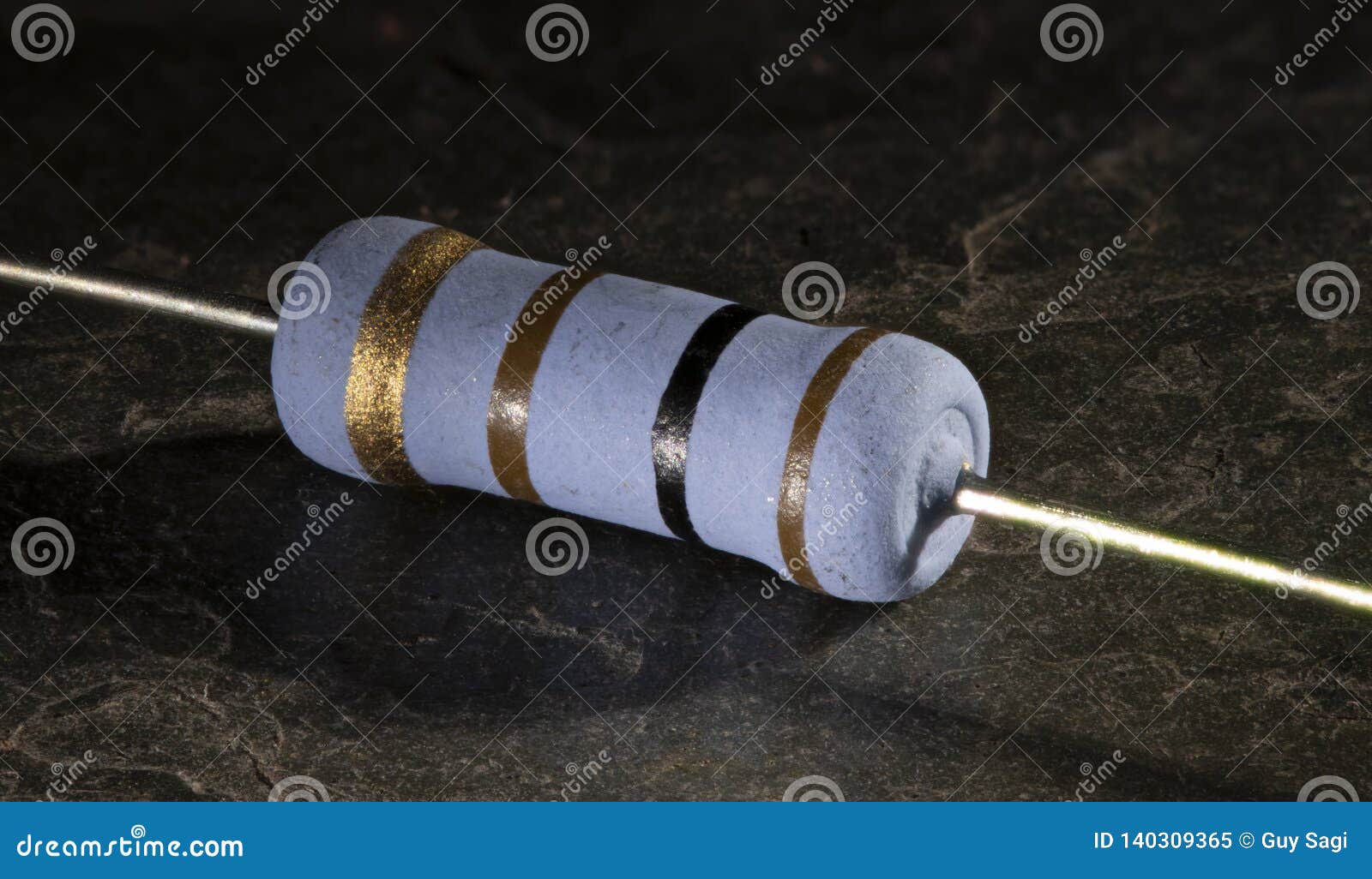 Resistor with long leads stock image. Image of yellow - 140309365