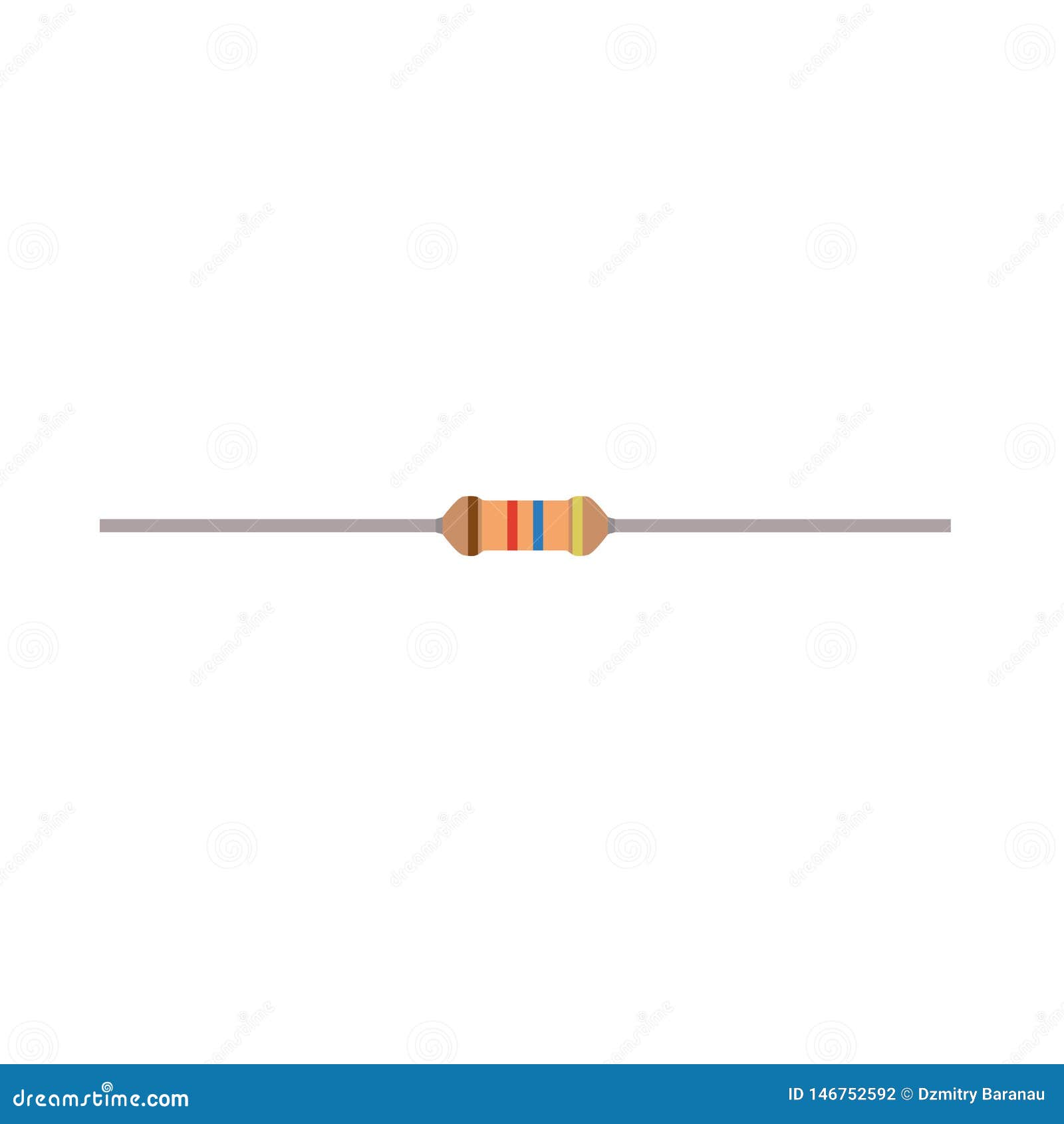 Resistor Small Flat Vector Parts Components Electronic Circuit ...
