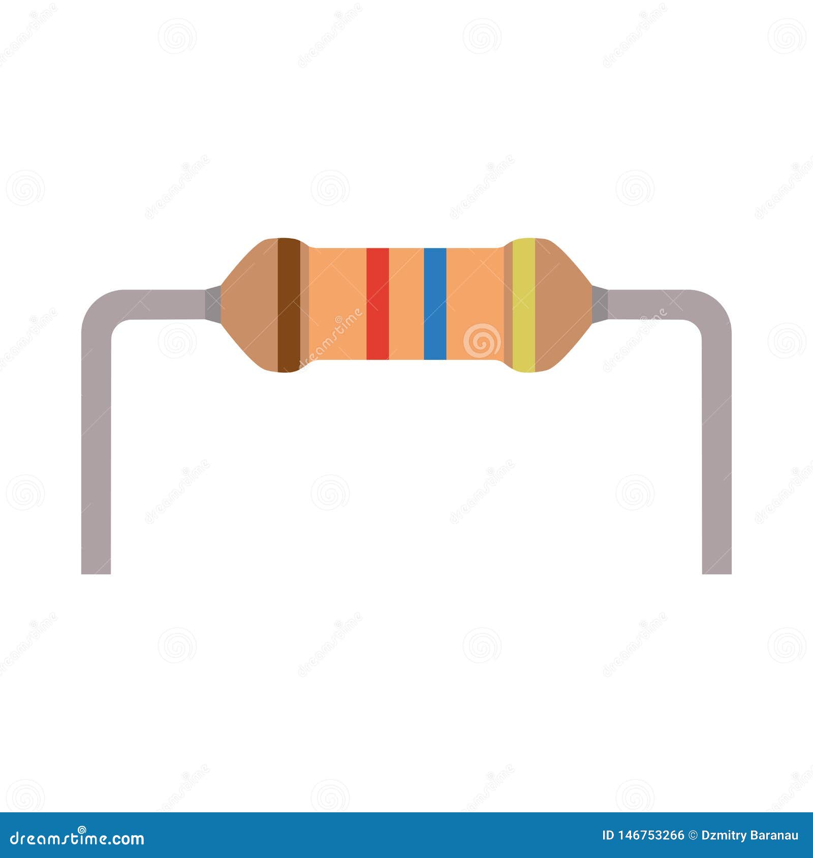 Resistor Small Flat Vector Parts Components Electronic Circuit ...