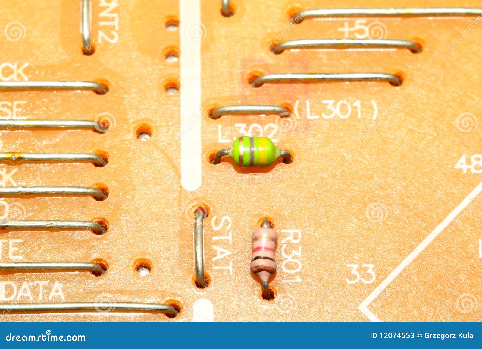 Resistors on circuit board stock image. Image of transistor - 12074553