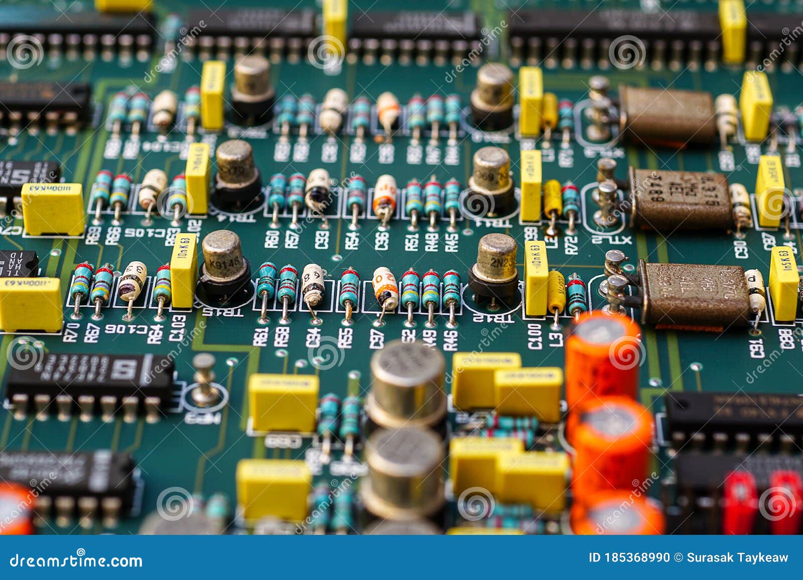 Resistors and Electronics on Board. Editorial Image - Image of micro ...