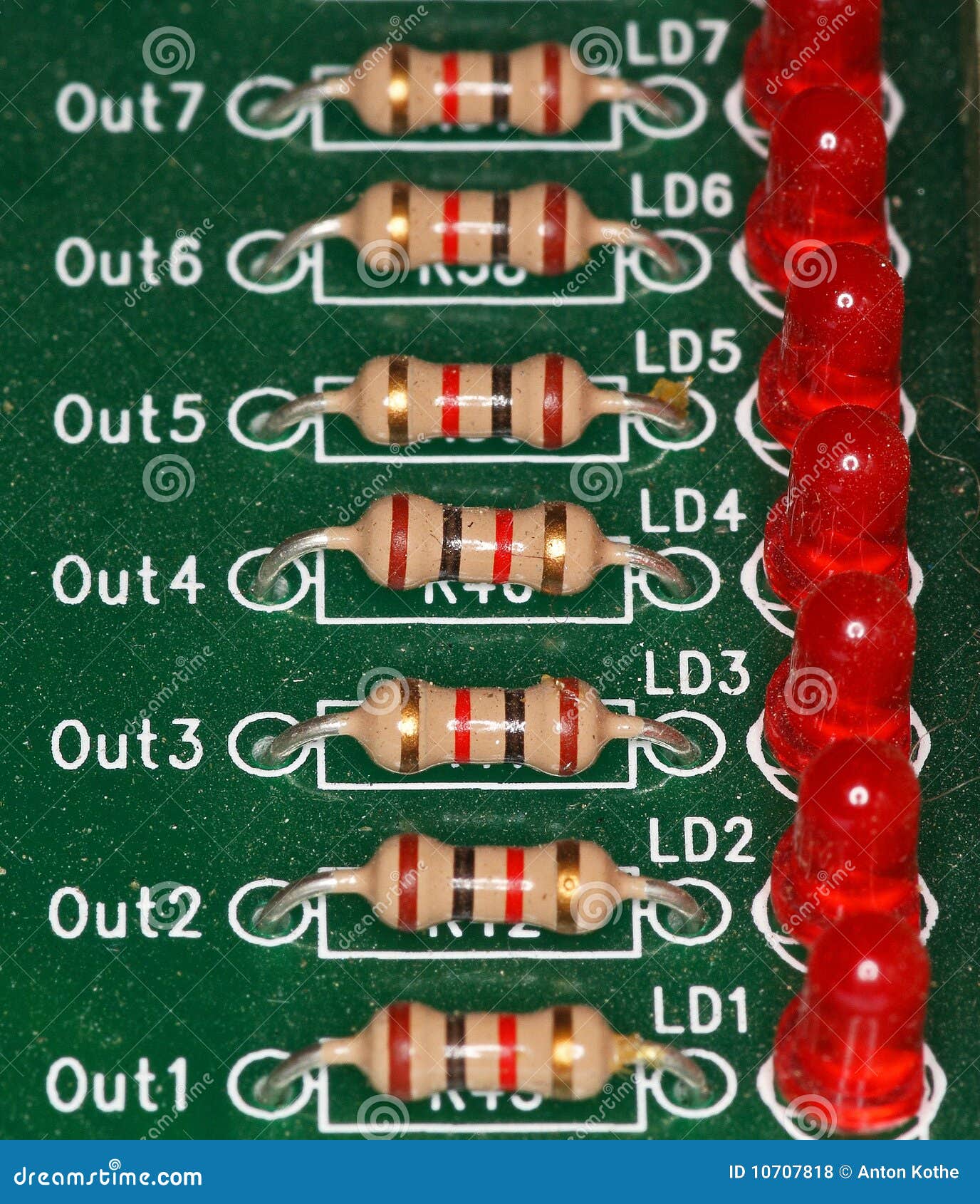 Resistors and leds stock photo. Image of power, label - 10707818