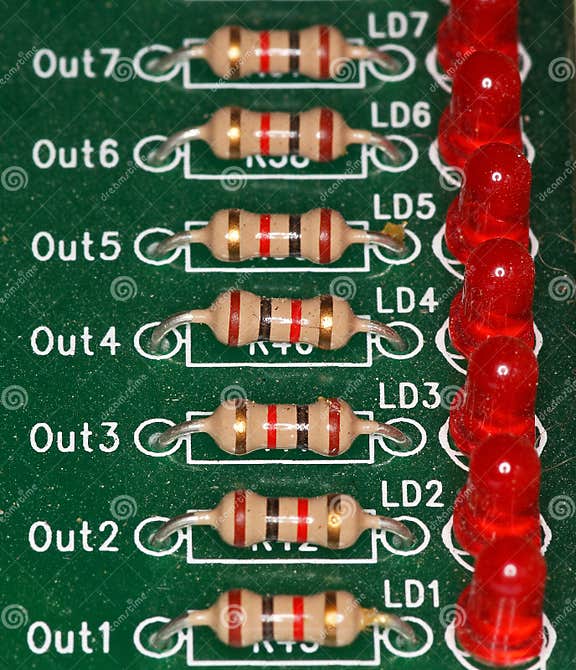 Resistors and leds stock photo. Image of power, label - 10707818