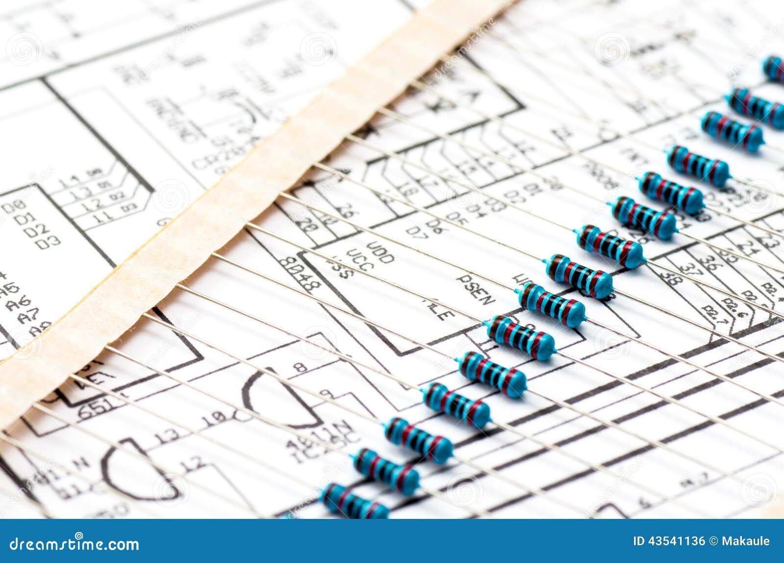 Resistors stock photo. Image of schematic, white, design - 43541136