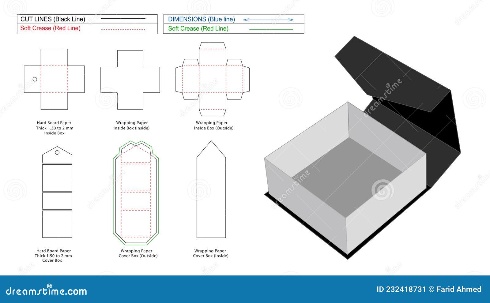 Custom Rigid Box, Magnetic Rigid Luxury Boxes Dieline Template Royalty ... Custom Rigid Box, Magnetic Rigid Luxury Boxes Dieline Template Royalty ...