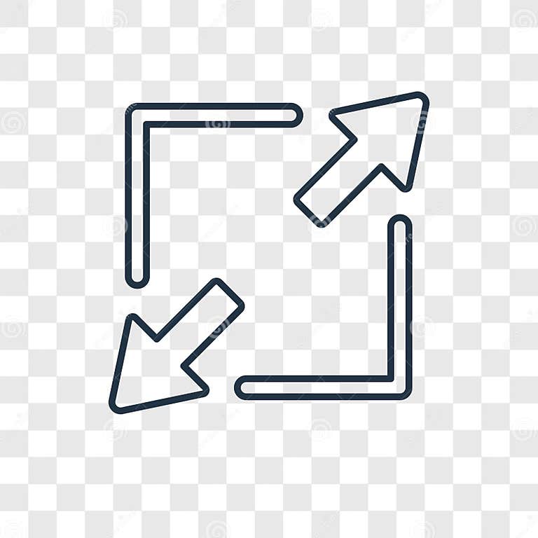 Resize Concept Vector Linear Icon Isolated on Transparent Background ...