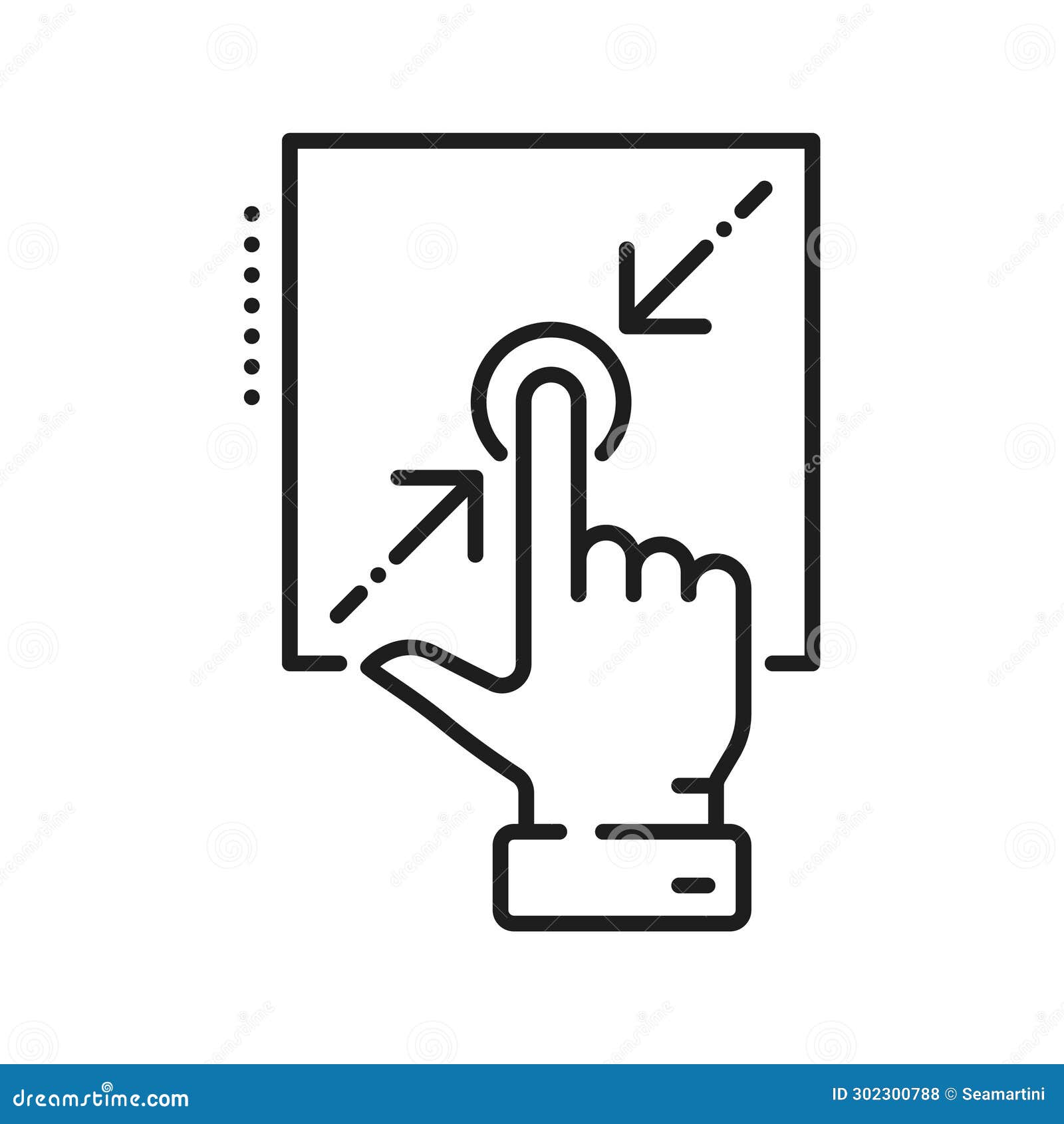 Resize Hand Gesture Increase and Reduce Button Stock Vector ...