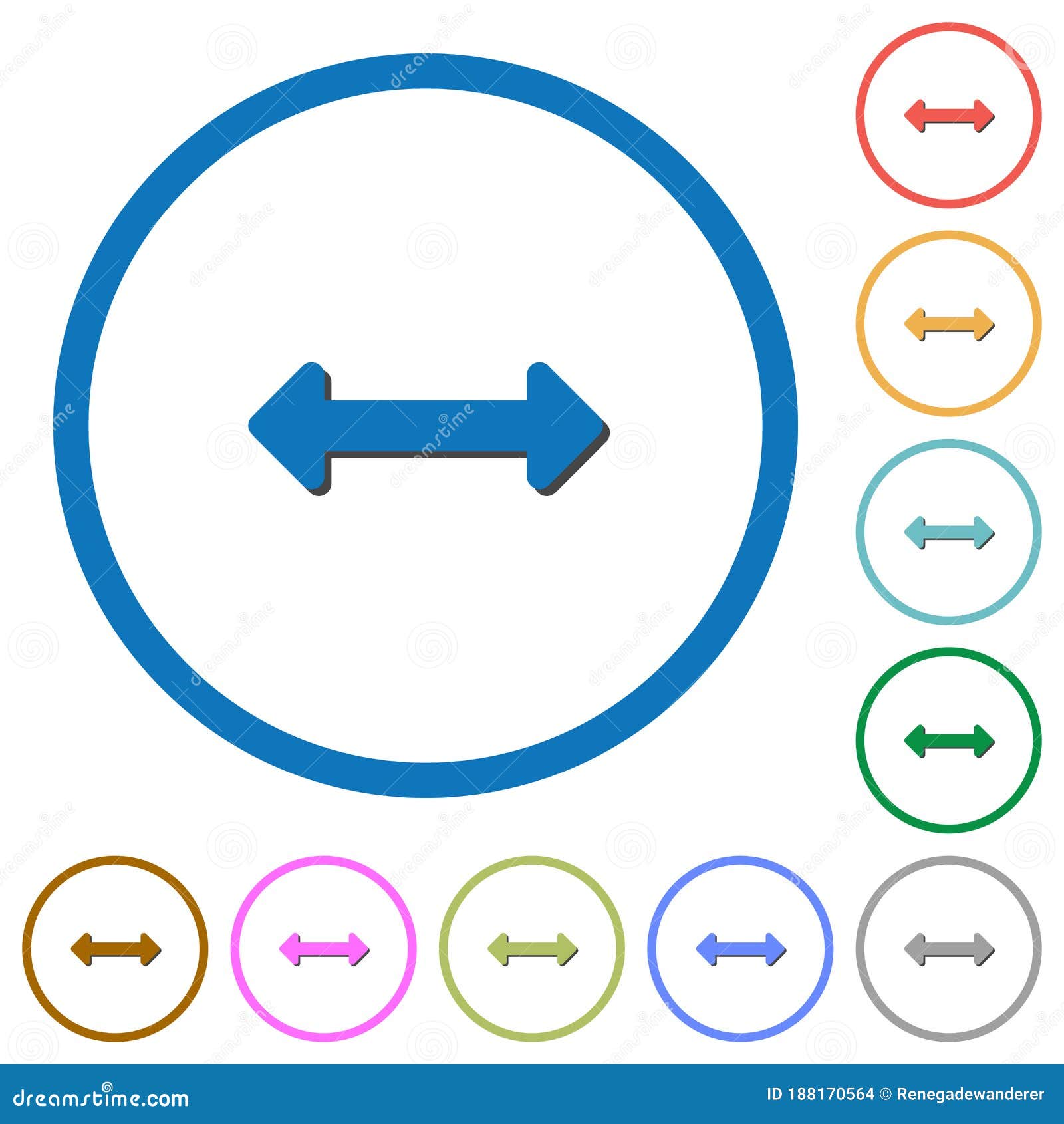 Resize Horizontal Icons with Shadows and Outlines Stock Vector ...