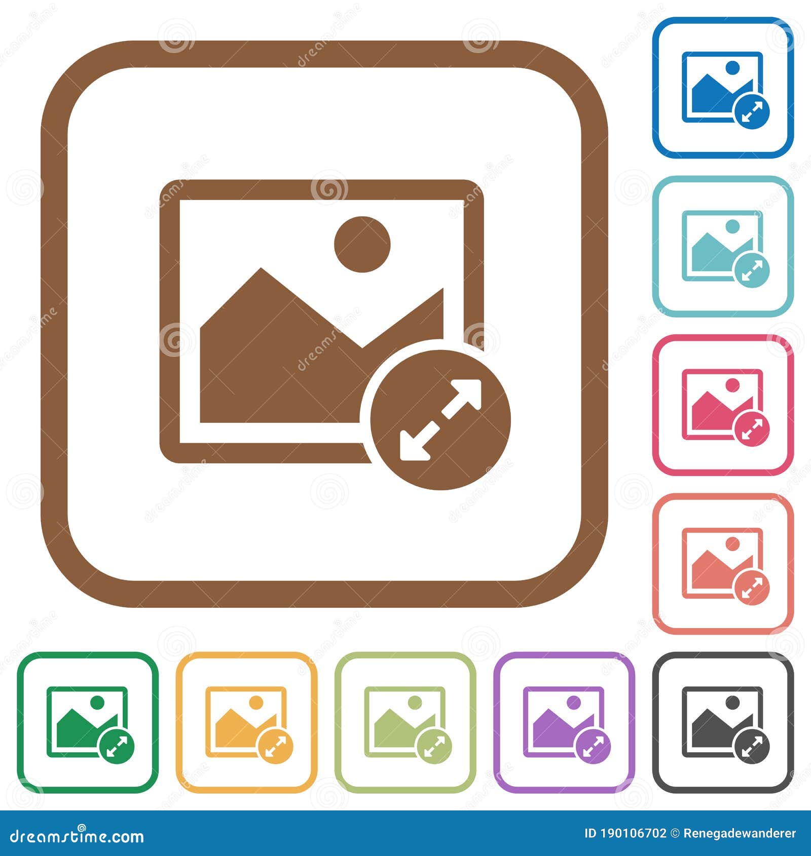 Resize Image Large Simple Icons Stock Vector - Illustration of plain ...