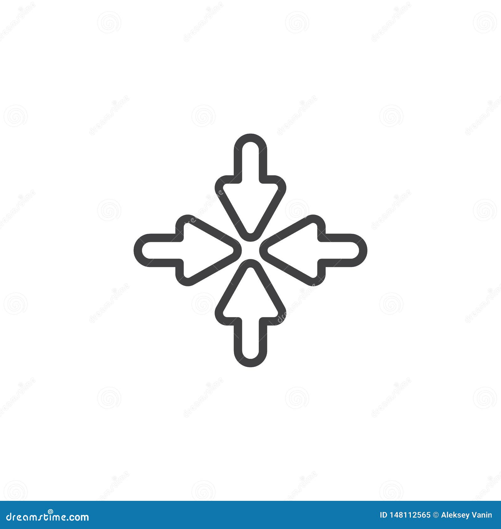 Resize, Minimize Arrows Line Icon Stock Vector - Illustration of ...