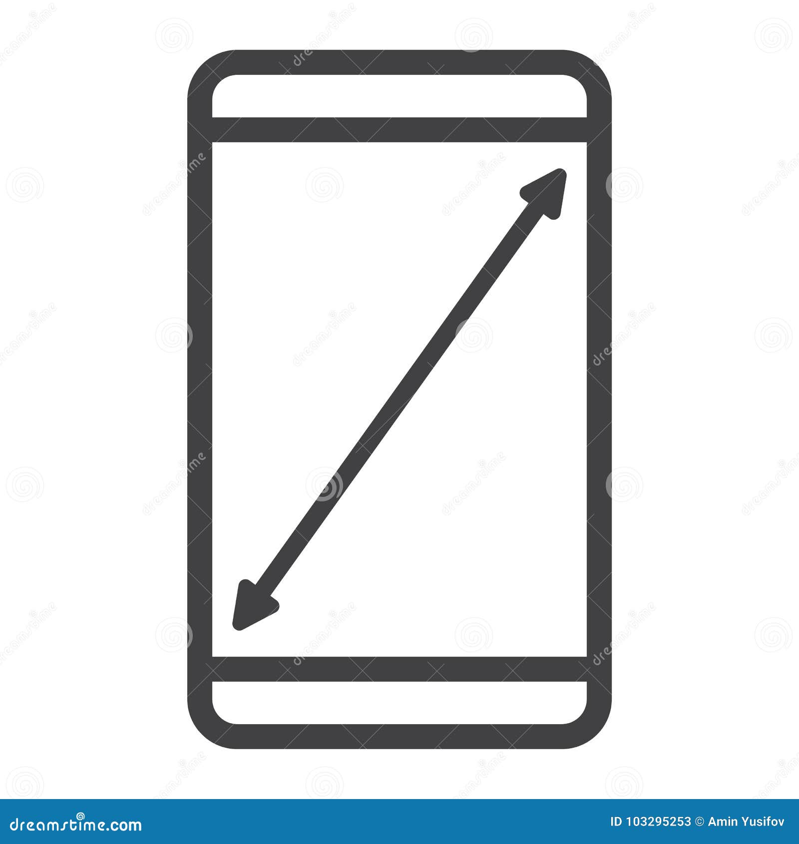 Resize Mobile Screen Line Icon Web And Mobile Stock Vector Illustration Of Background Gadget