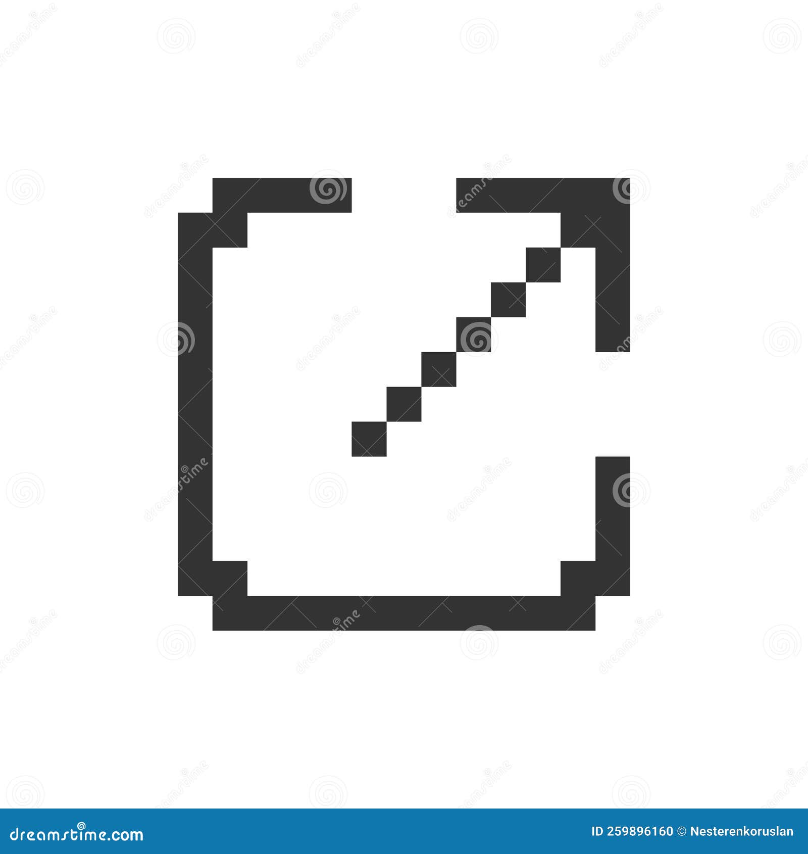 Resize Pixelated RGB Color Ui Icon Vector Illustration | CartoonDealer ...