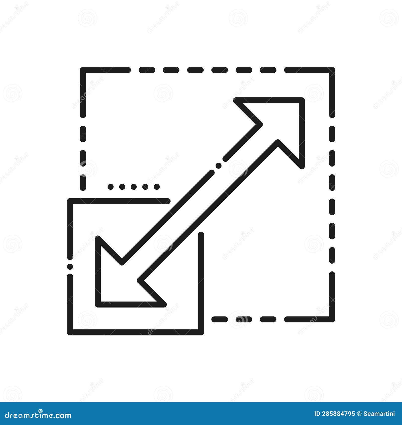 Resize and Scale Vector Line Icon. Reduce Expand Stock Vector - Illustration of isolated, extend ...