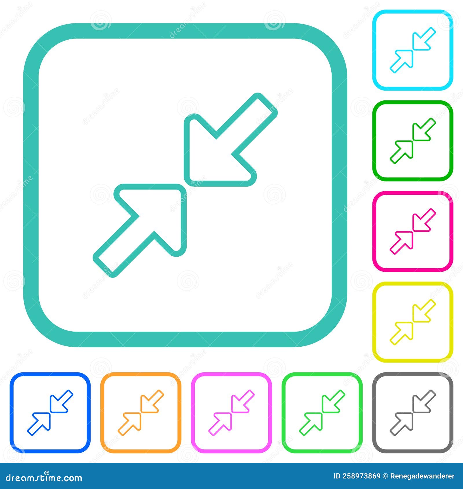 Resize Small Outline Vivid Colored Flat Icons Stock Vector ...