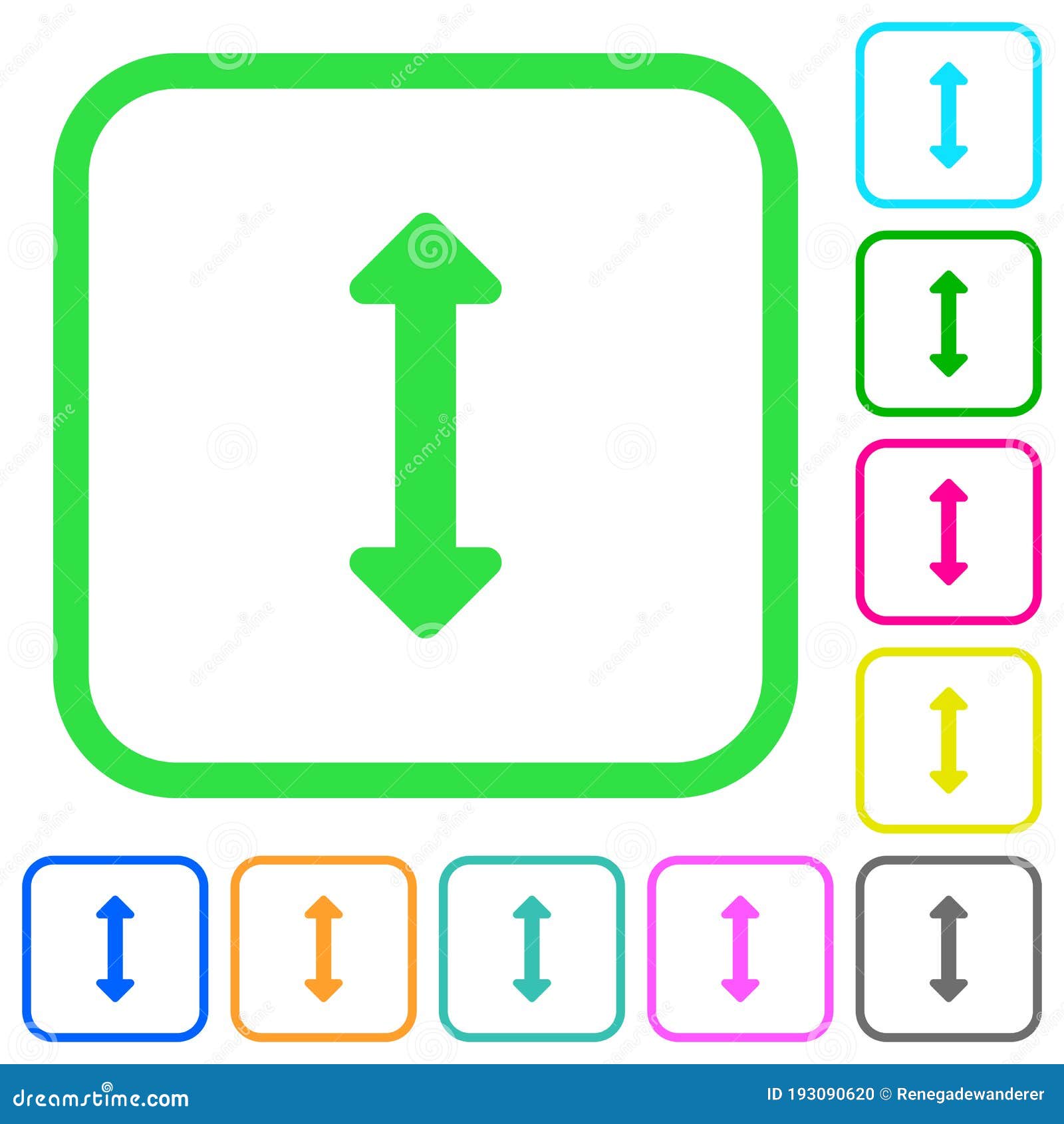 Resize Vertical Vivid Colored Flat Icons Icons Stock Vector ...