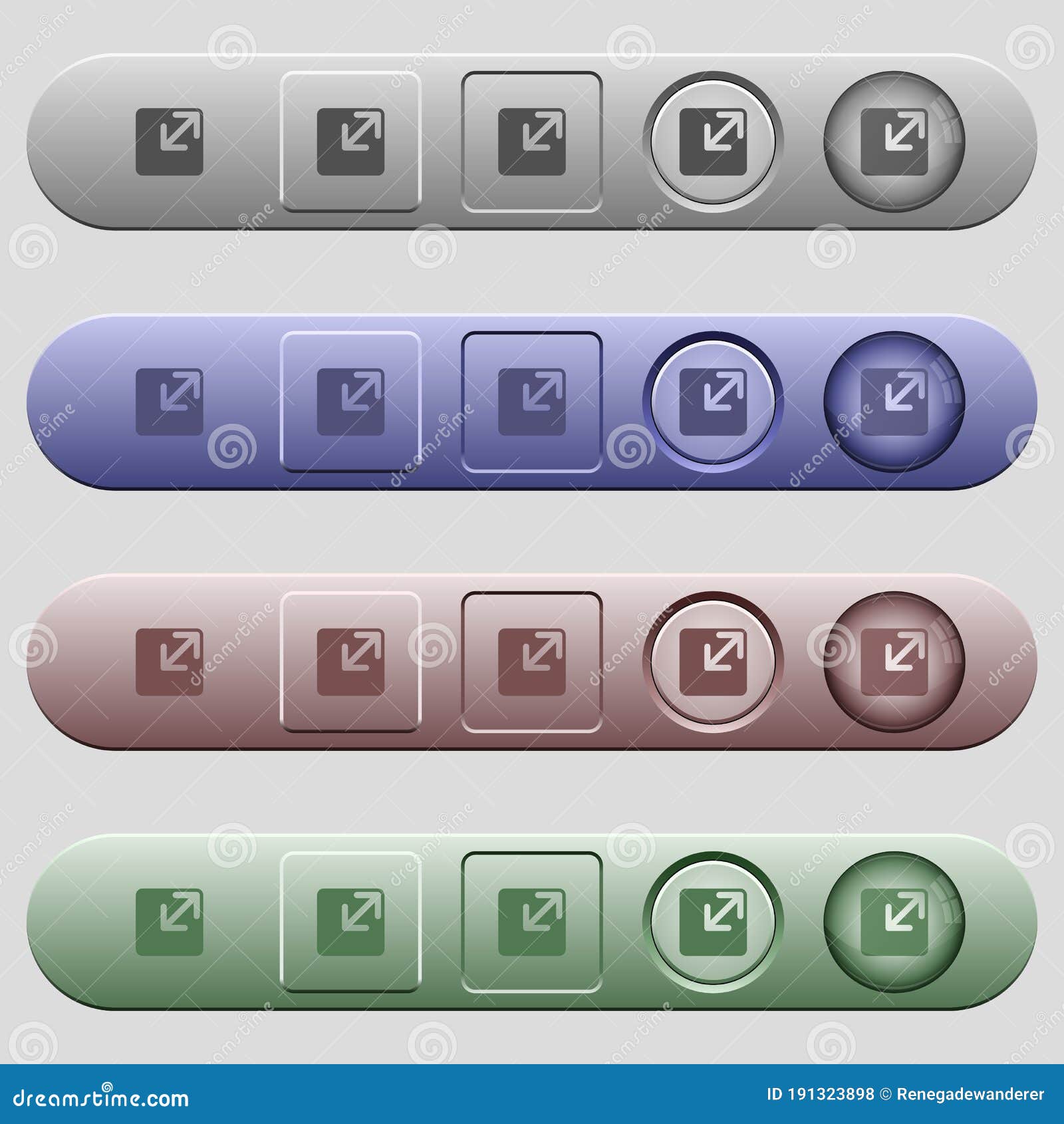 Resize Window Icons On Horizontal Menu Bars Vector Illustration ...