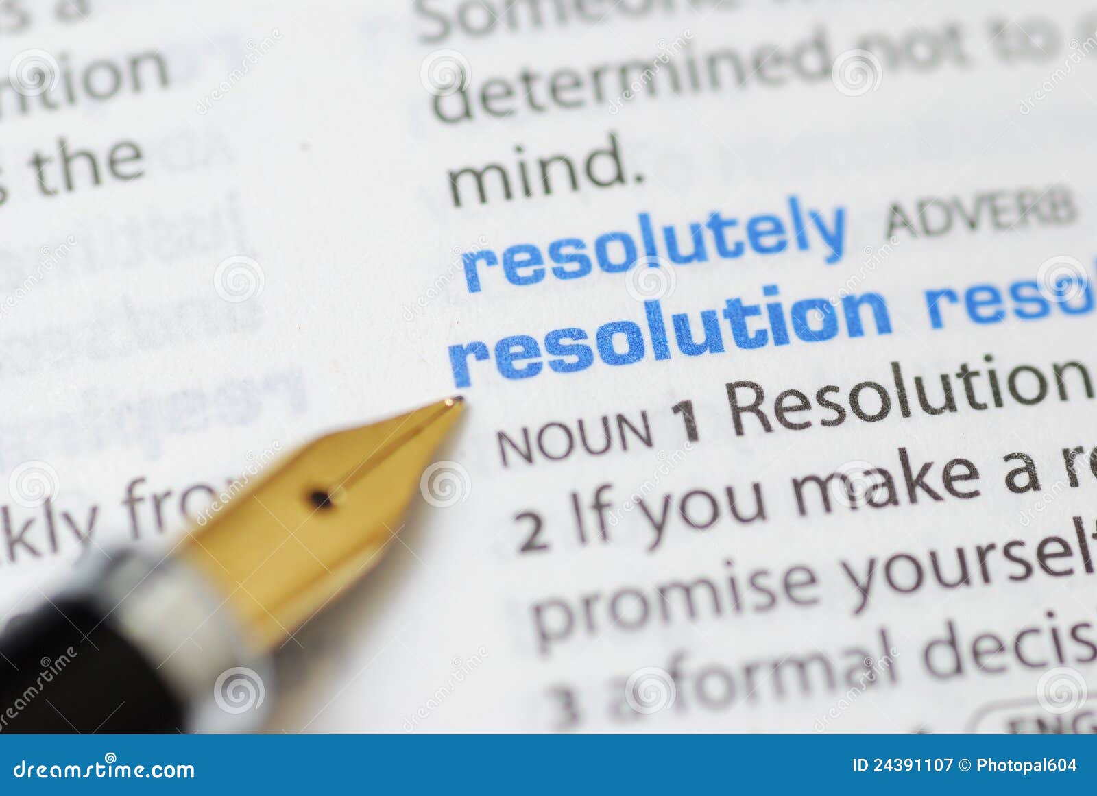Resolution - Dictionary Series Stock Image - Image of language ...