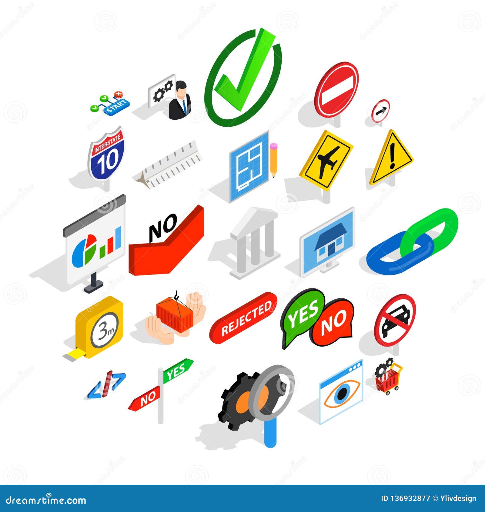 Resolution Icons Set, Isometric Style Stock Vector - Illustration of ...
