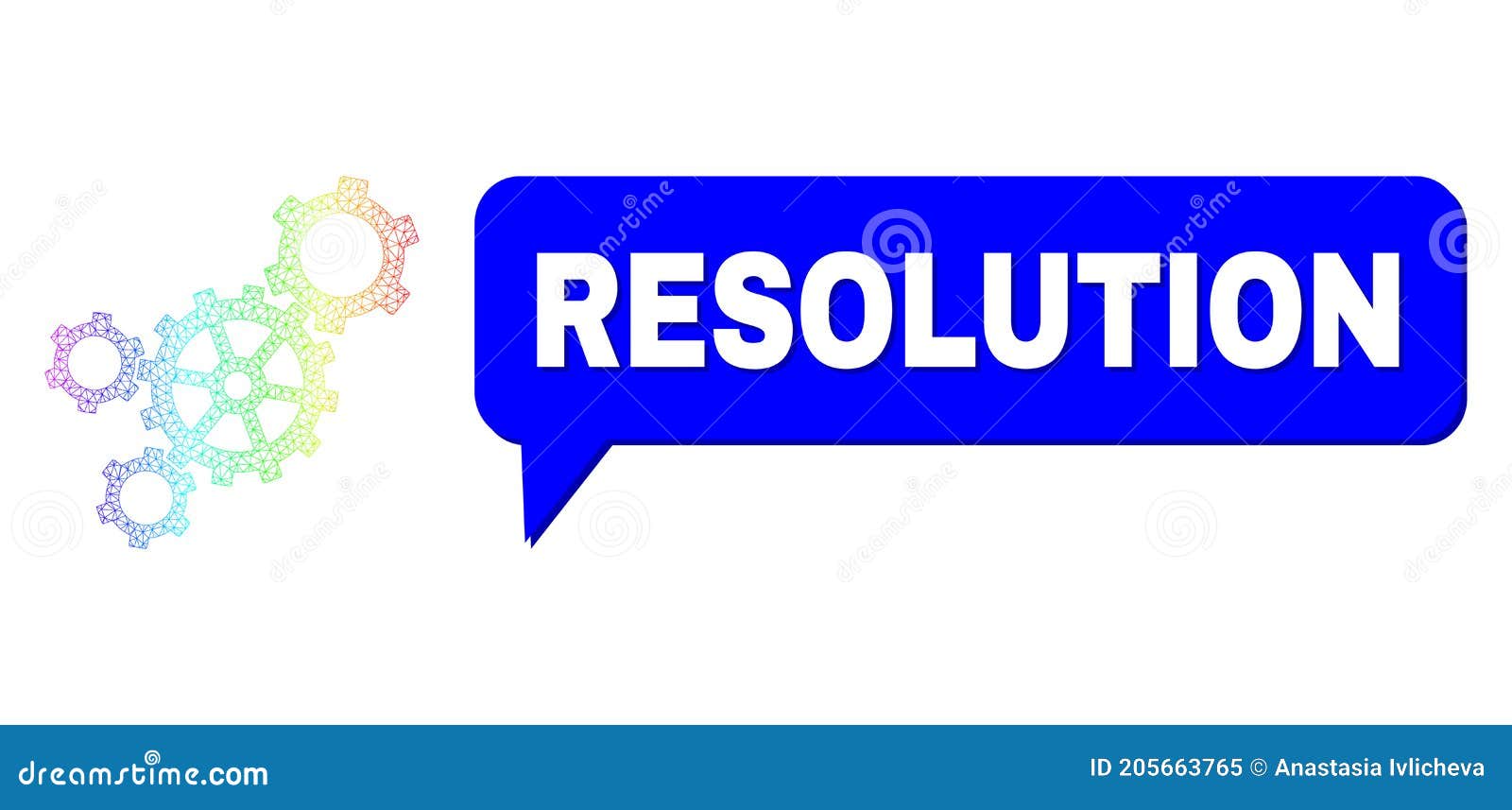 Spectrum Mesh Gradient Mechanism Icon and Resolution Speech Frame with ...