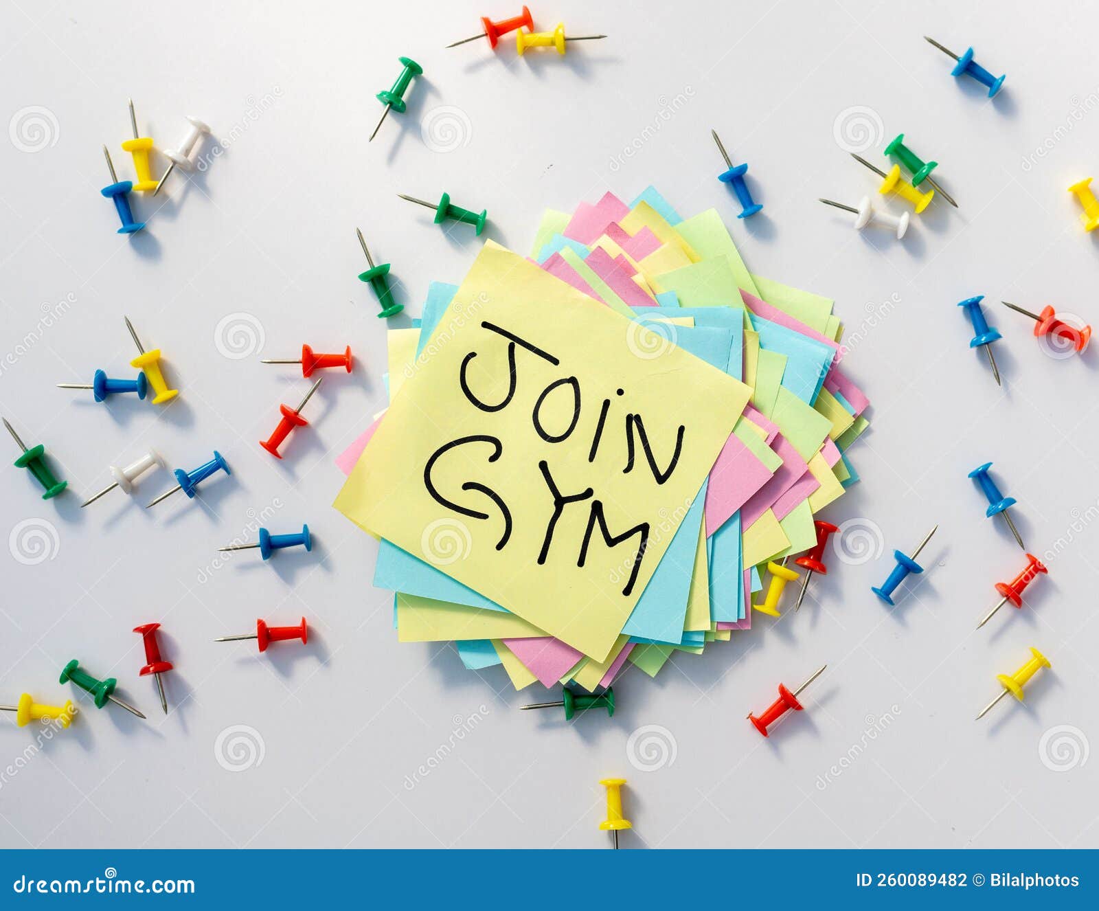 A Resolution To Join Gym Hand Written on a Yellow Sticky Notes Stock ...