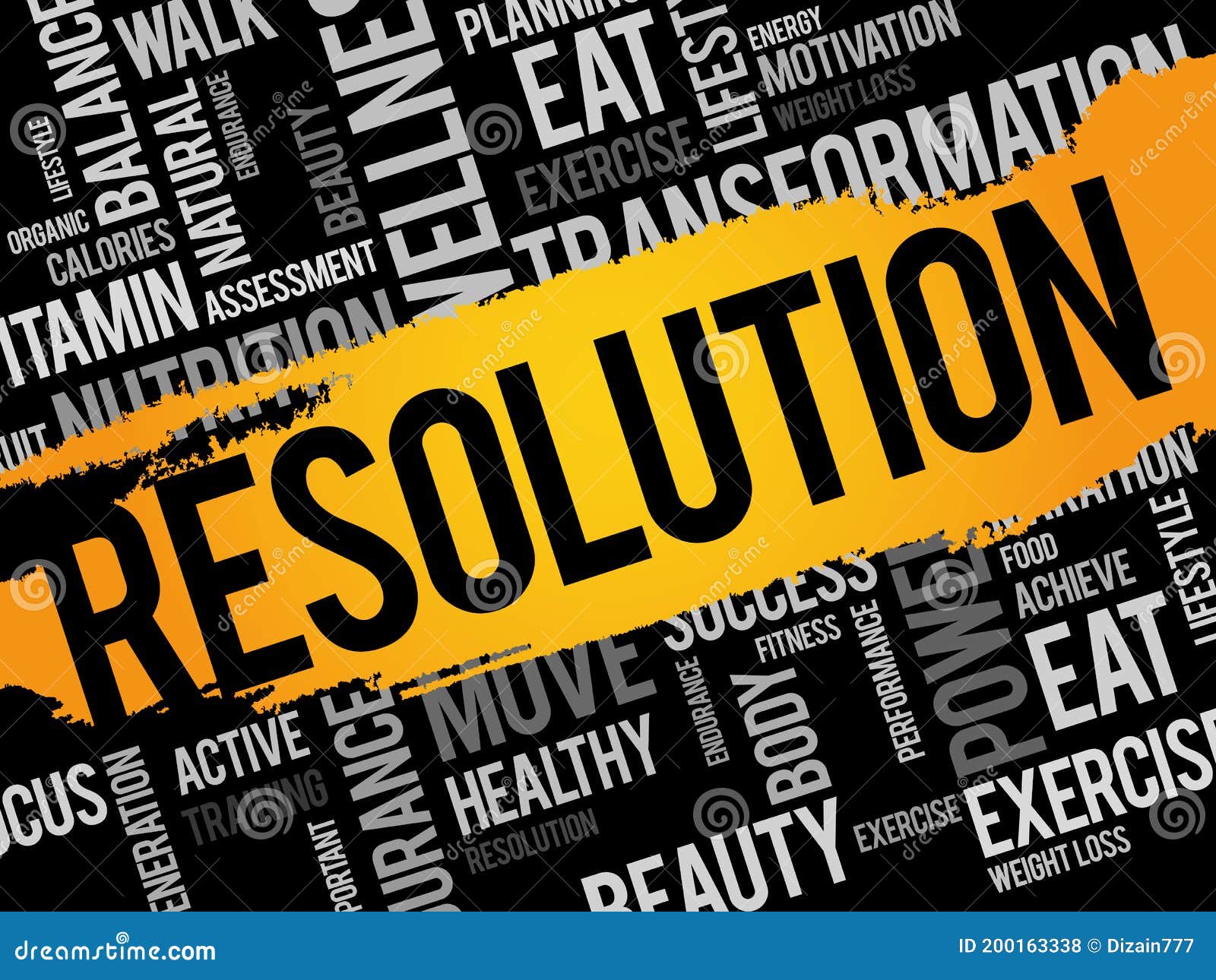 RESOLUTION Word Cloud Collage Stock Illustration - Illustration of ...