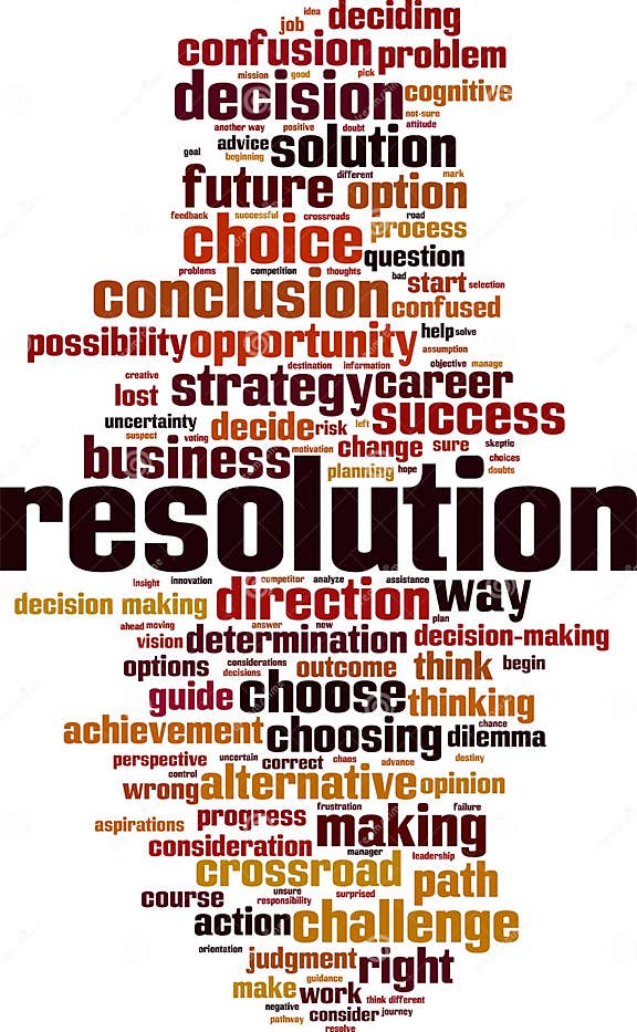 Resolution word cloud stock vector. Illustration of decisionmaking ...