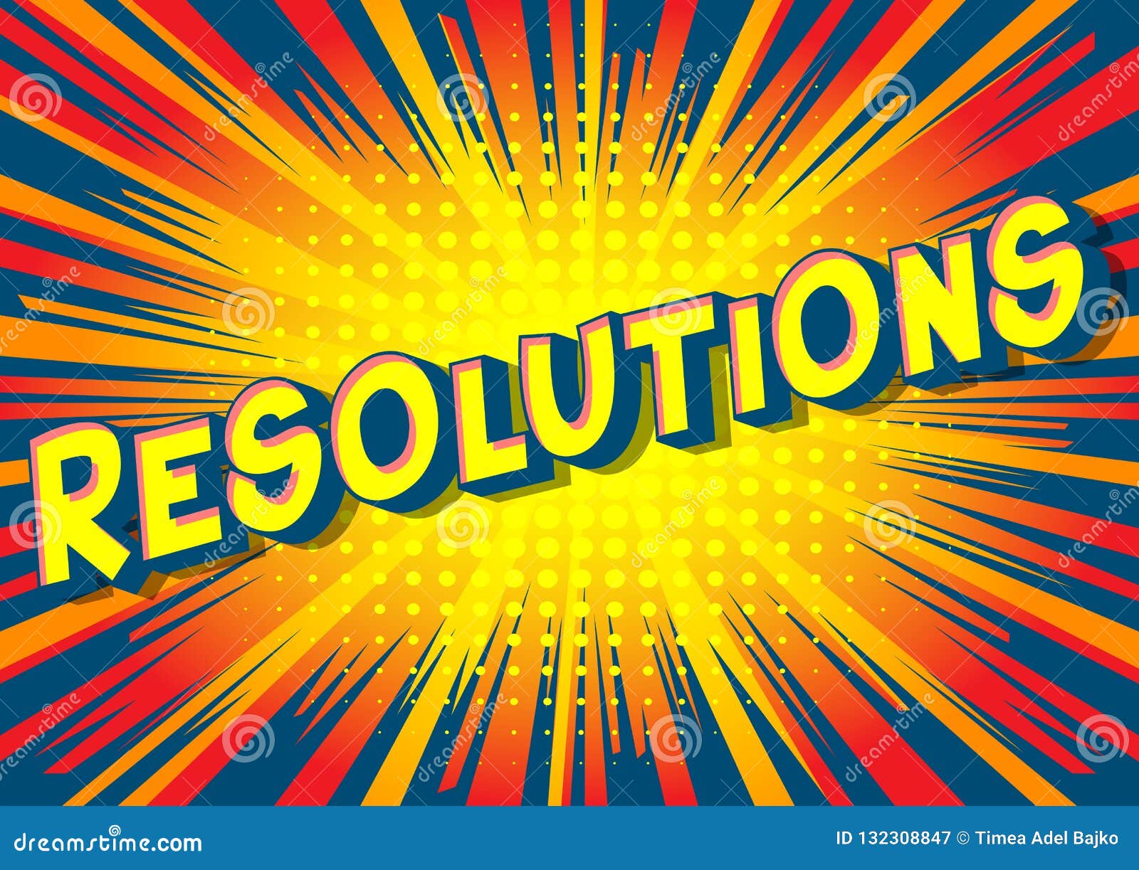 Resolutions - Comic Book Style Words. Stock Vector - Illustration of ...