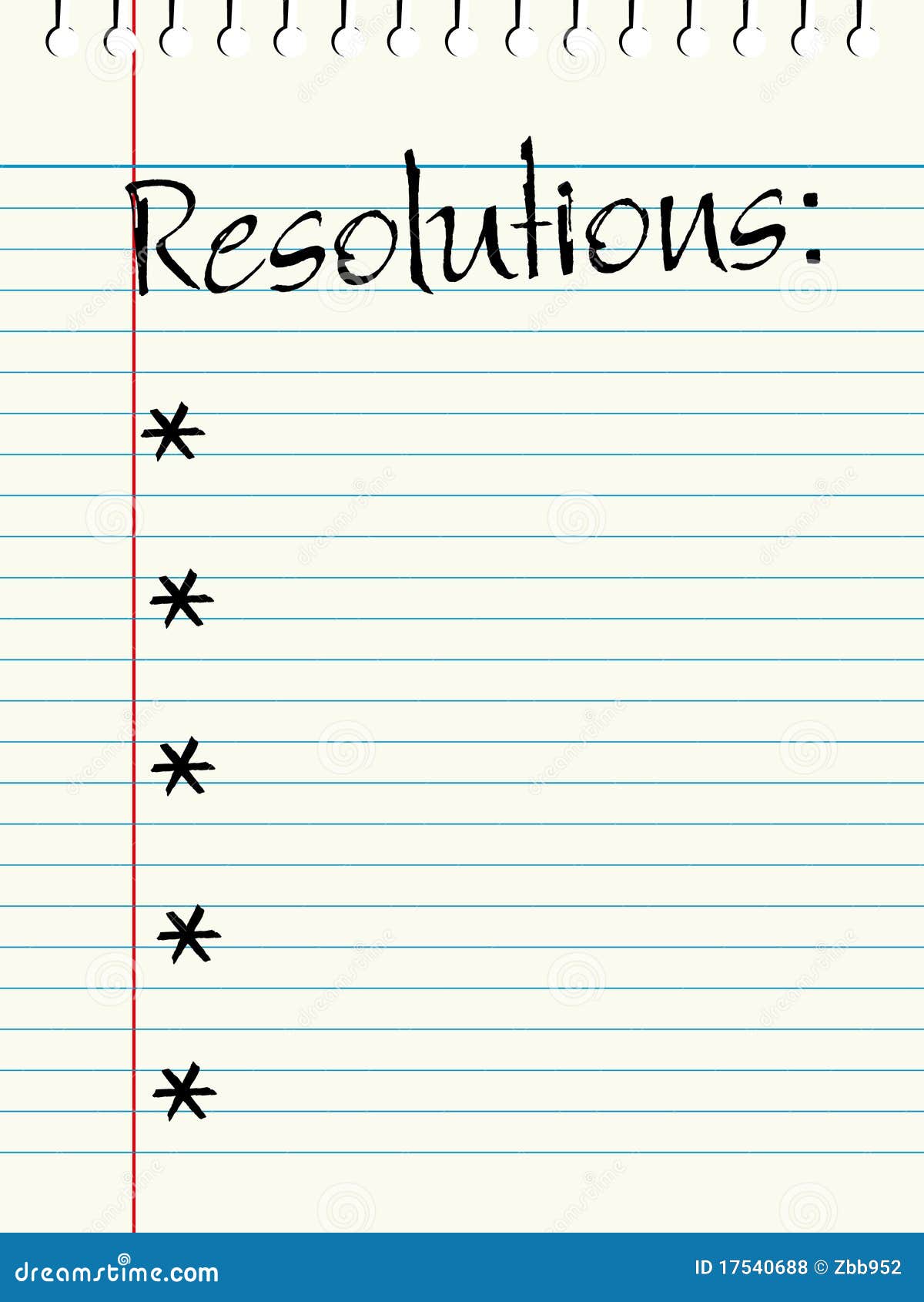 Resolutions List stock vector. Illustration of paper - 17540688
