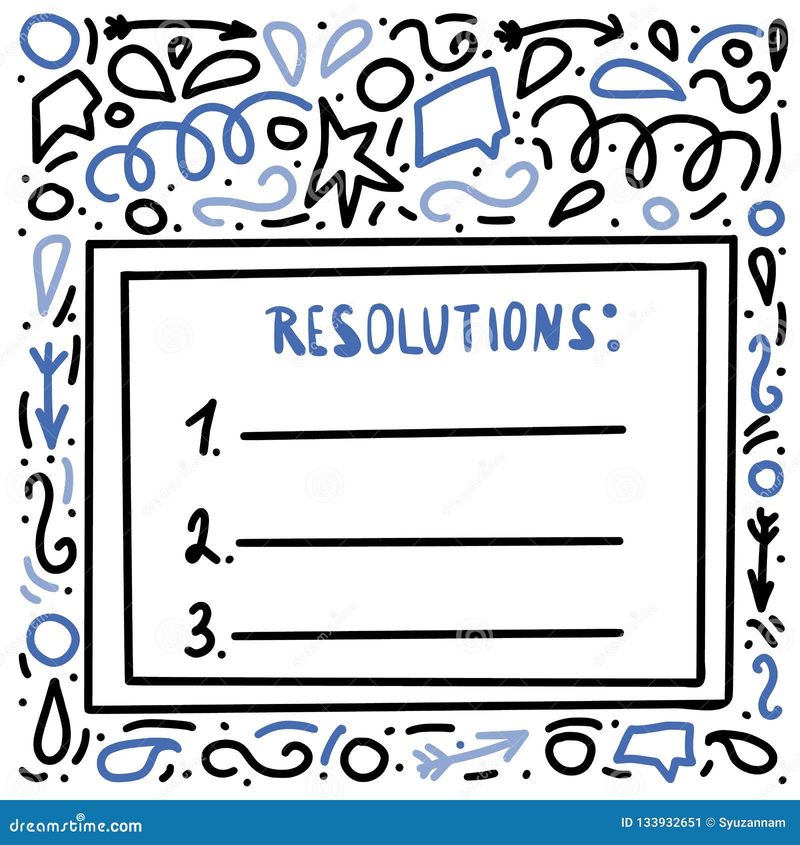 Resolutions Template. Blank for Goals. Vector Illustration. Stock ...