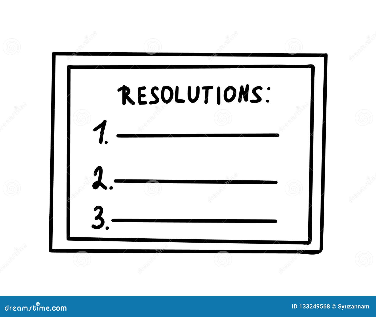 Resolutions Template. Blank for Goals. Vector Illustration. Stock ...