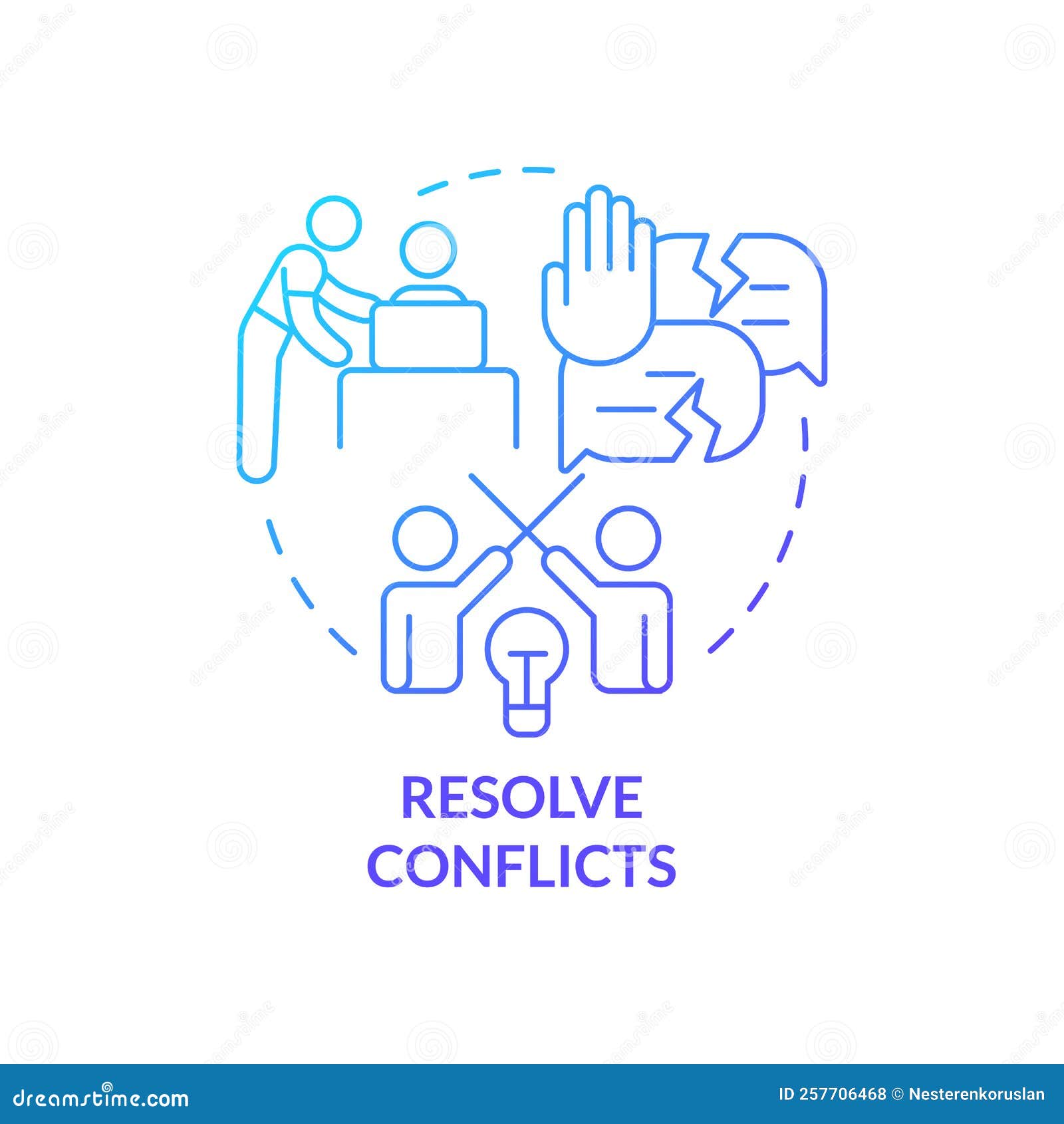 Resolve Conflicts Blue Gradient Concept Icon Stock Vector ...