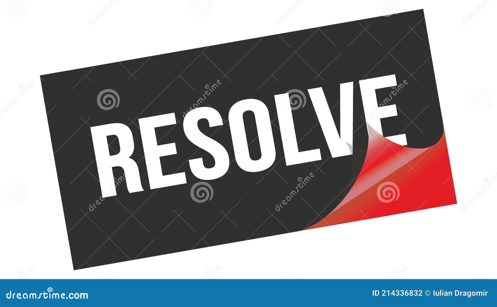 RESOLVE Text on Black Red Sticker Stamp Stock Illustration ...