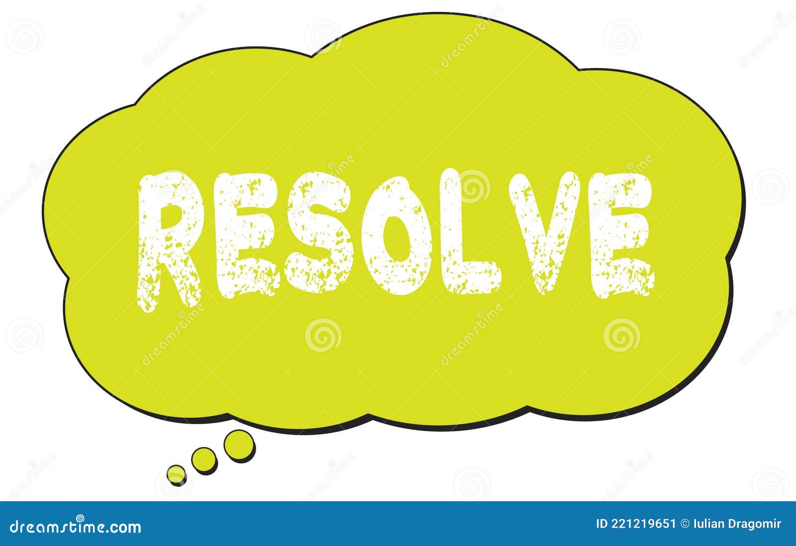 RESOLVE Text Written on a Light Green Thought Bubble Stock Illustration ...