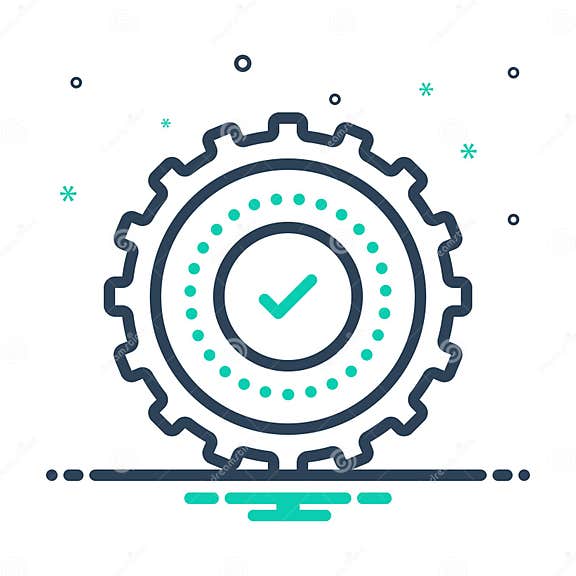 Mix Icon for Resolved, Badge and Development Stock Illustration ...