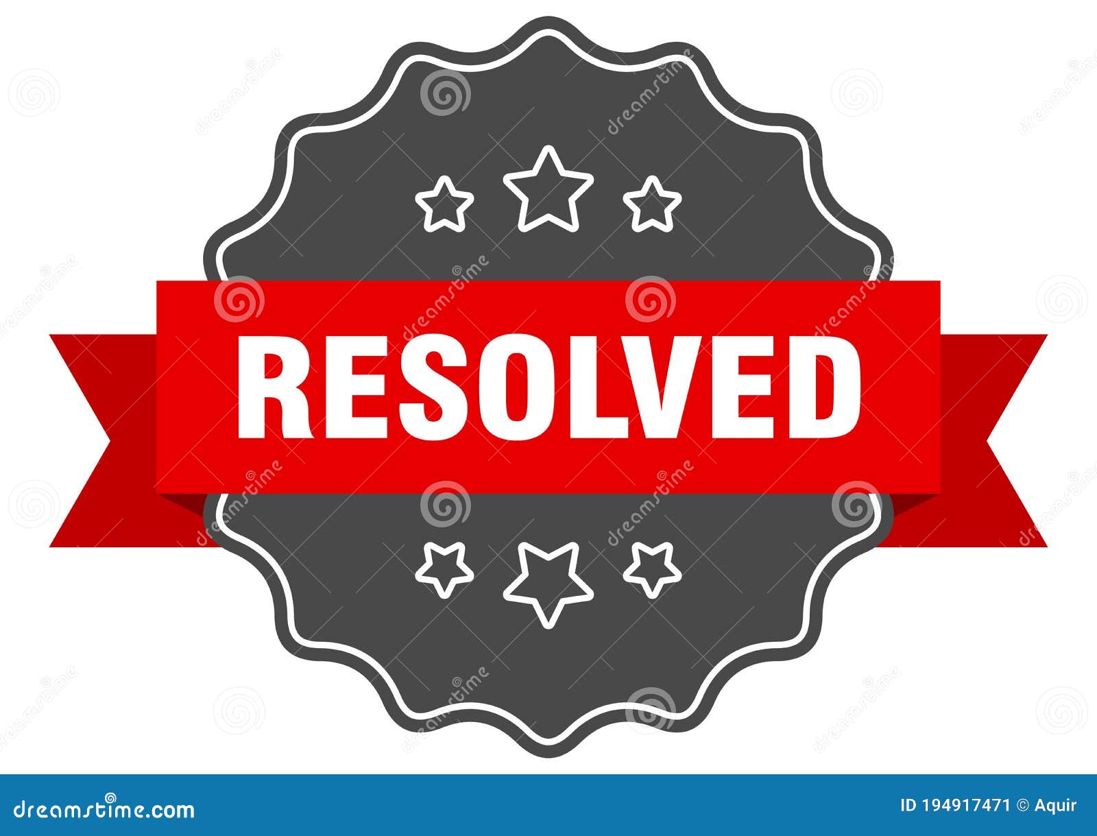 Resolved Label. Resolved Isolated Seal. Sticker. Sign Stock Vector ...