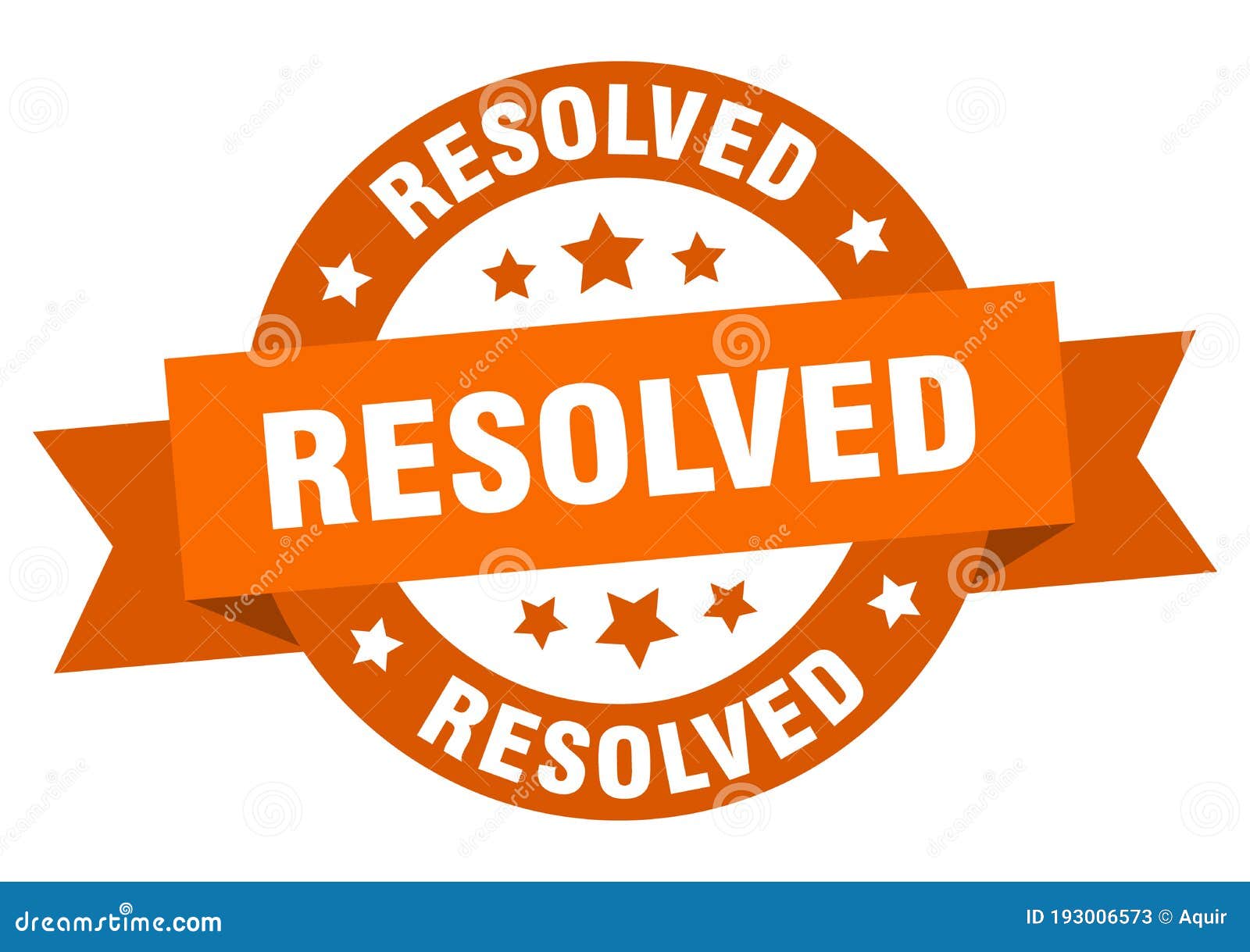 Resolved Round Ribbon Isolated Label. Resolved Sign Stock Vector ...
