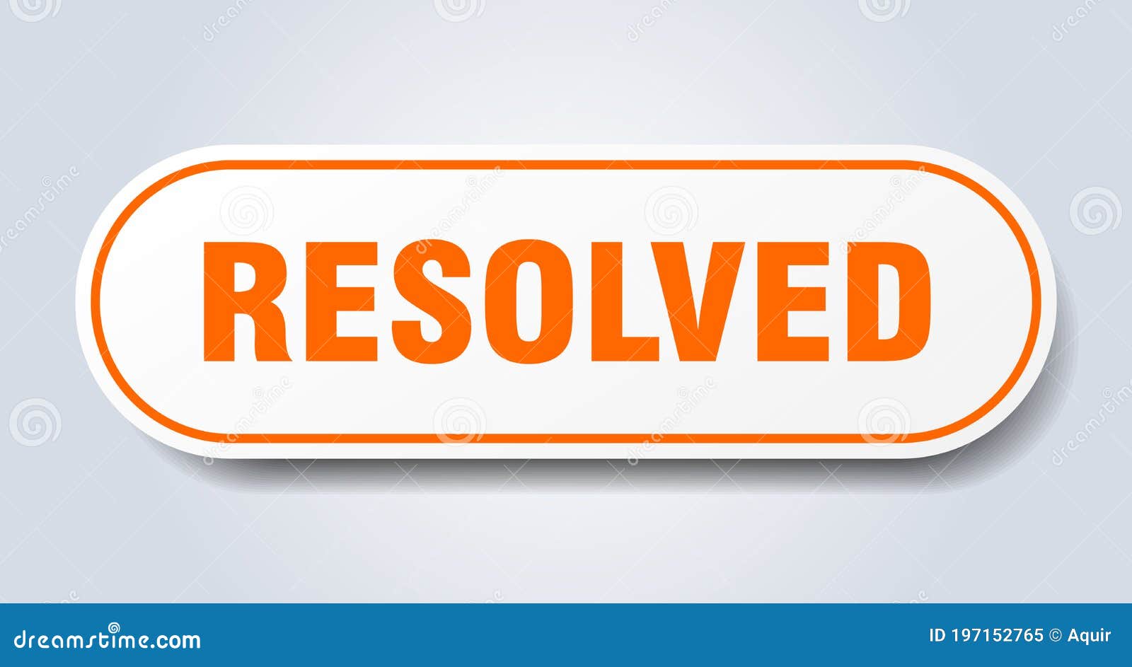 Resolved Sign. Rounded Isolated Button. White Sticker Stock Vector ...