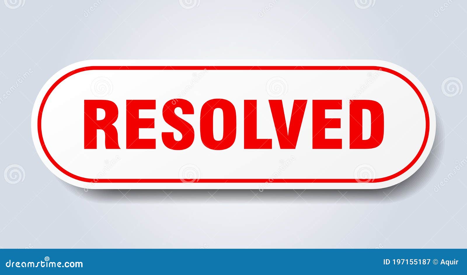 Resolved Sign. Rounded Isolated Button. White Sticker Stock Vector ...