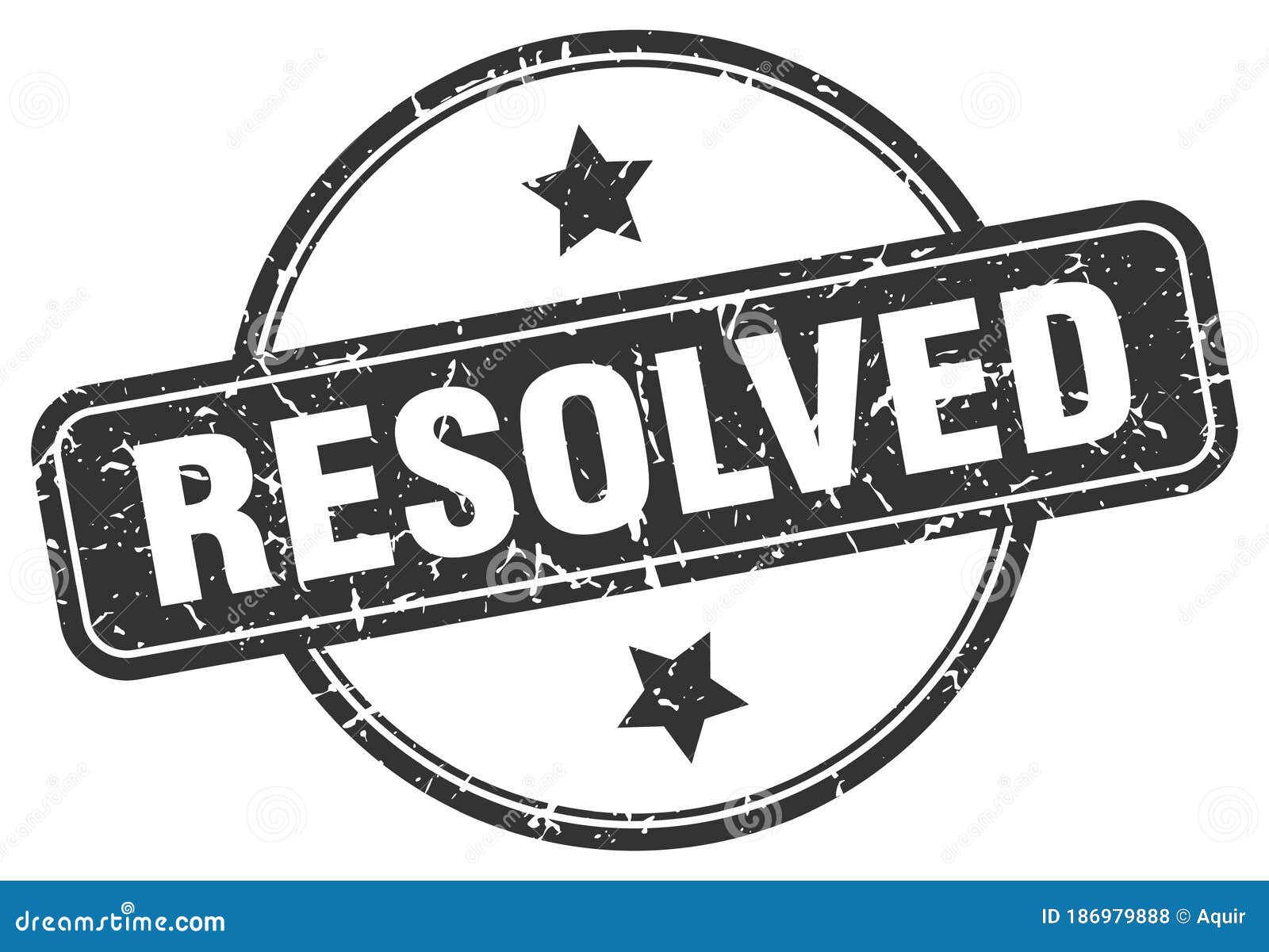 Resolved Stamp. Resolved Label. Round Grunge Sign Cartoon Vector ...