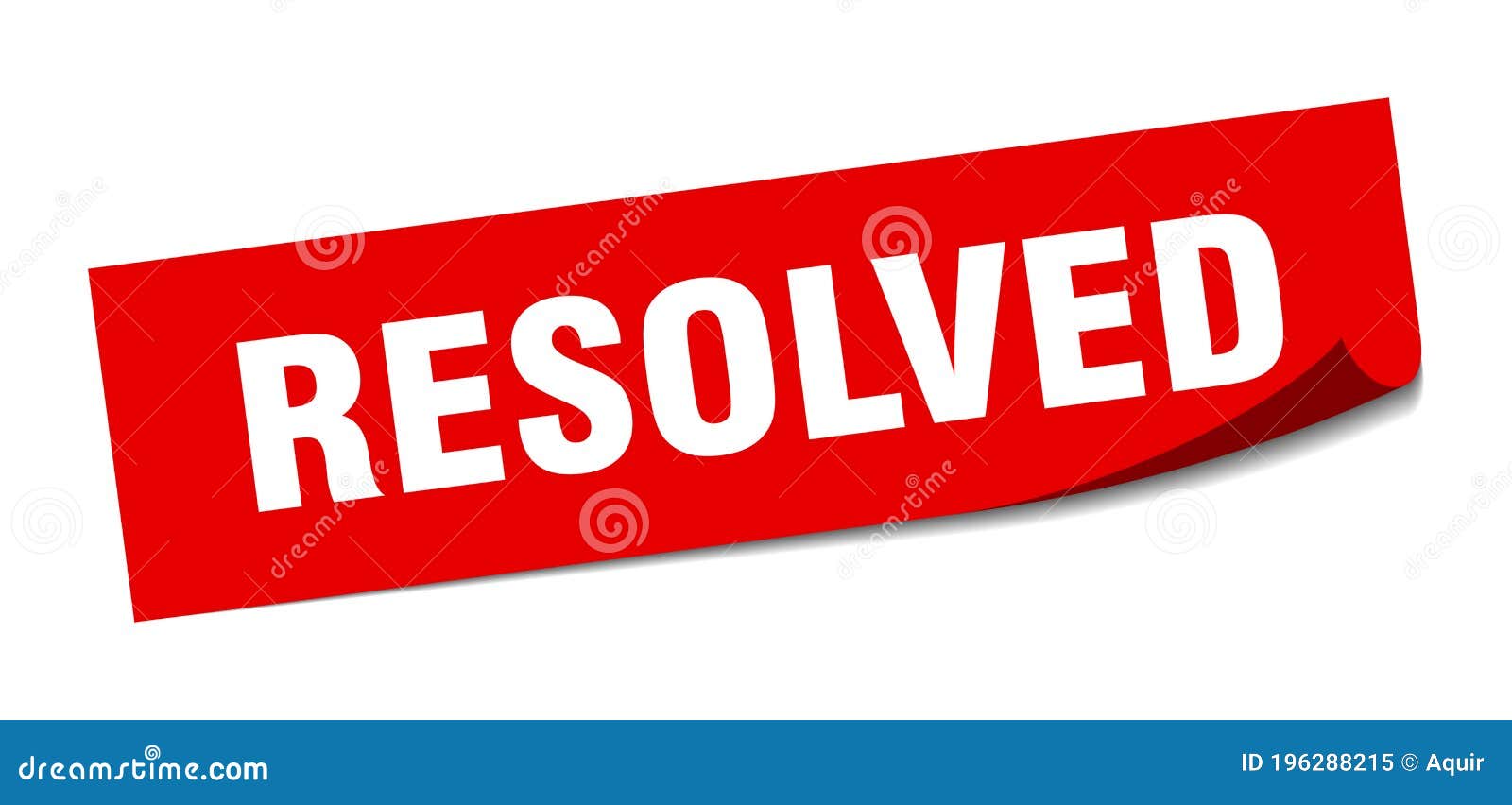 Resolved Sticker. Square Isolated Label Sign. Peeler Stock Vector ...