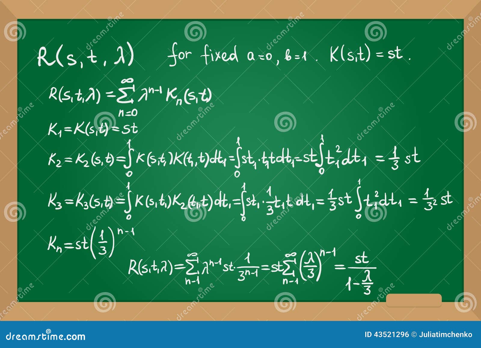 Resolvent Kernel Using Neumann Series Method Hand Stock Vector ...