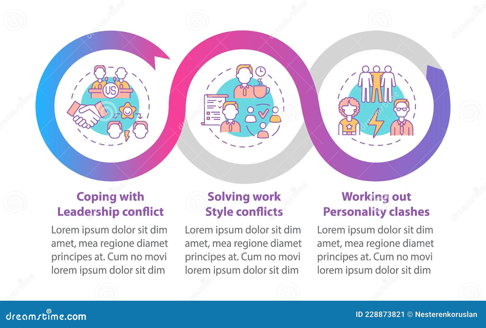 Resolving Team Conflicts Vector Infographic Template Stock Vector ...
