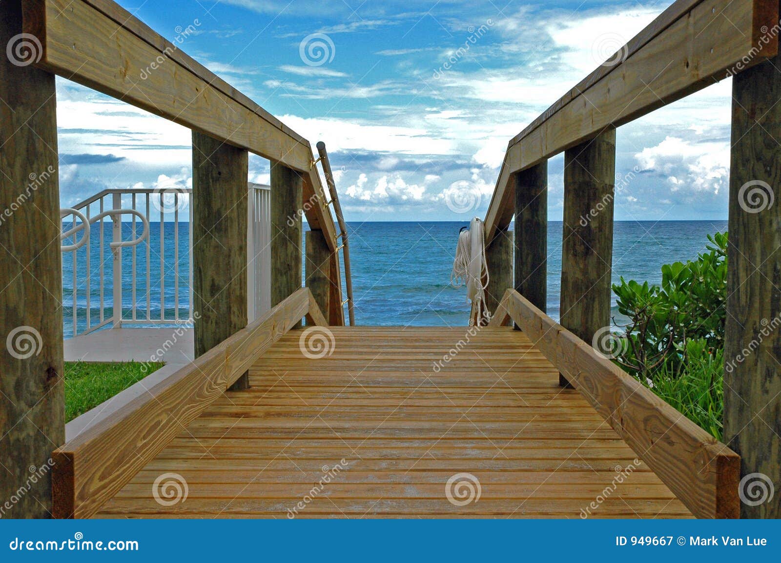 Resort Bridge stock image. Image of summer, clouds, beach - 949667